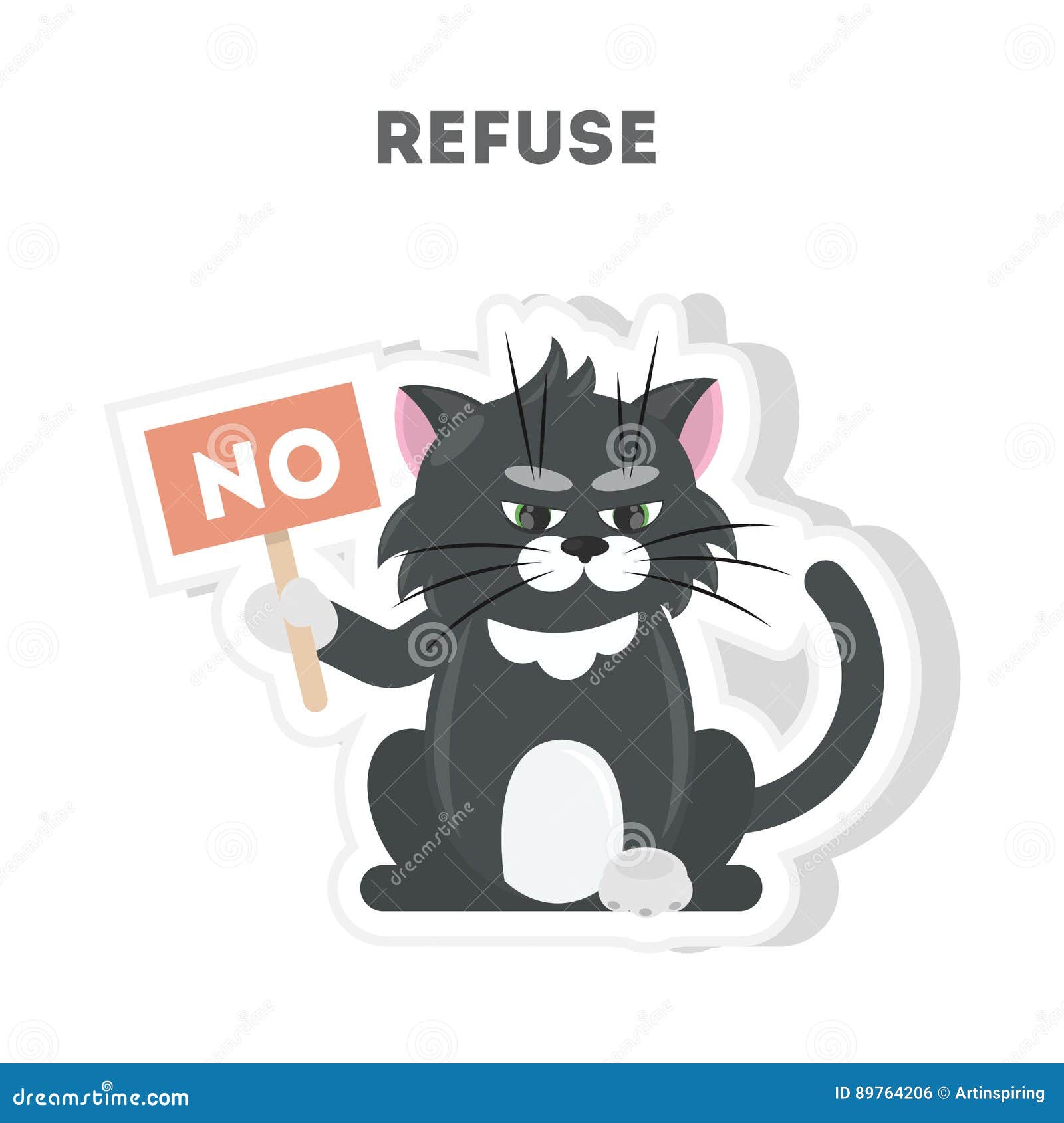 El gato dice no ilustración del vector. Ilustración de hermoso - 89764206