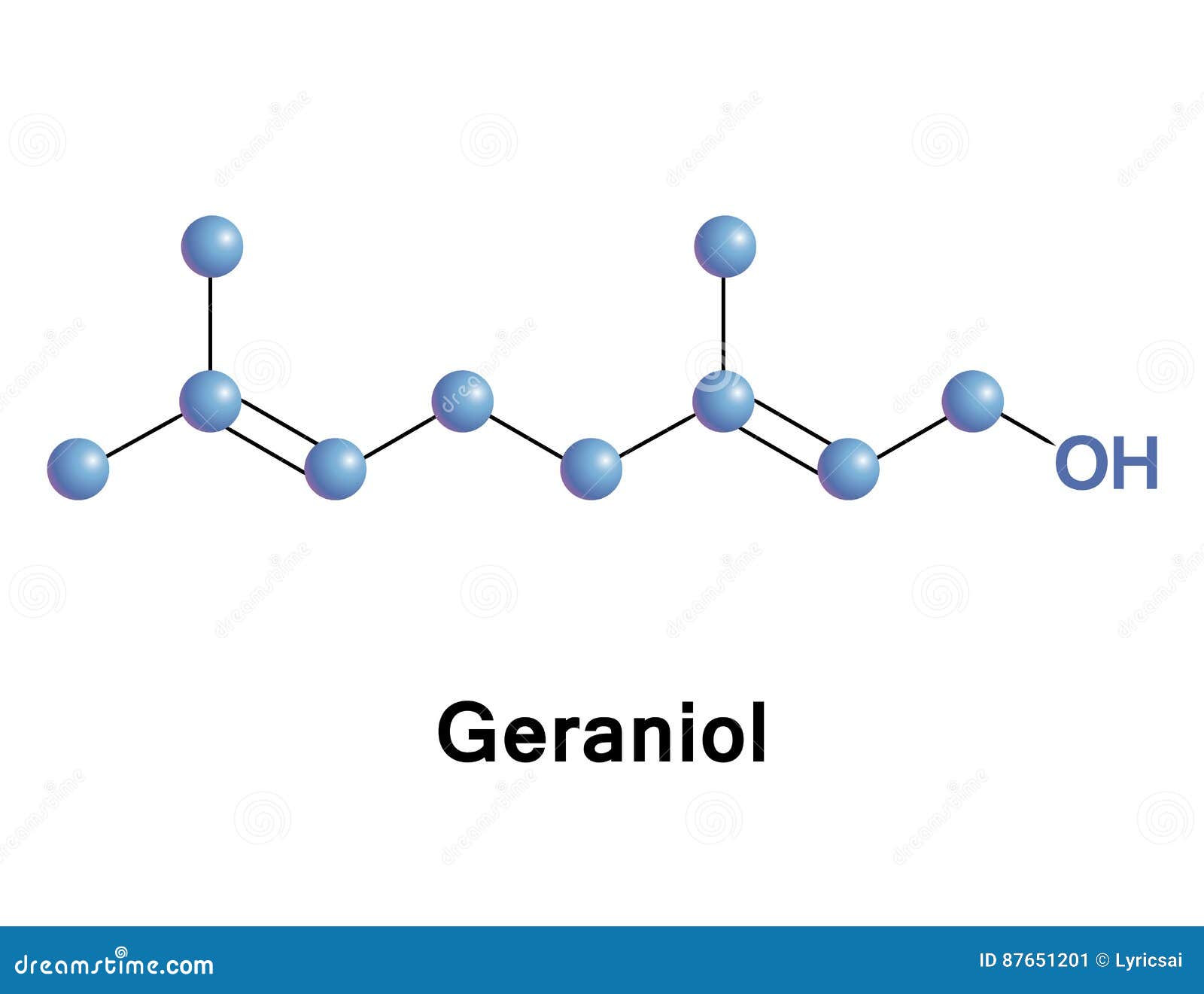 El Geraniol Es Un Monoterpenoid Y Un Alcohol Ilustración del Vector ...