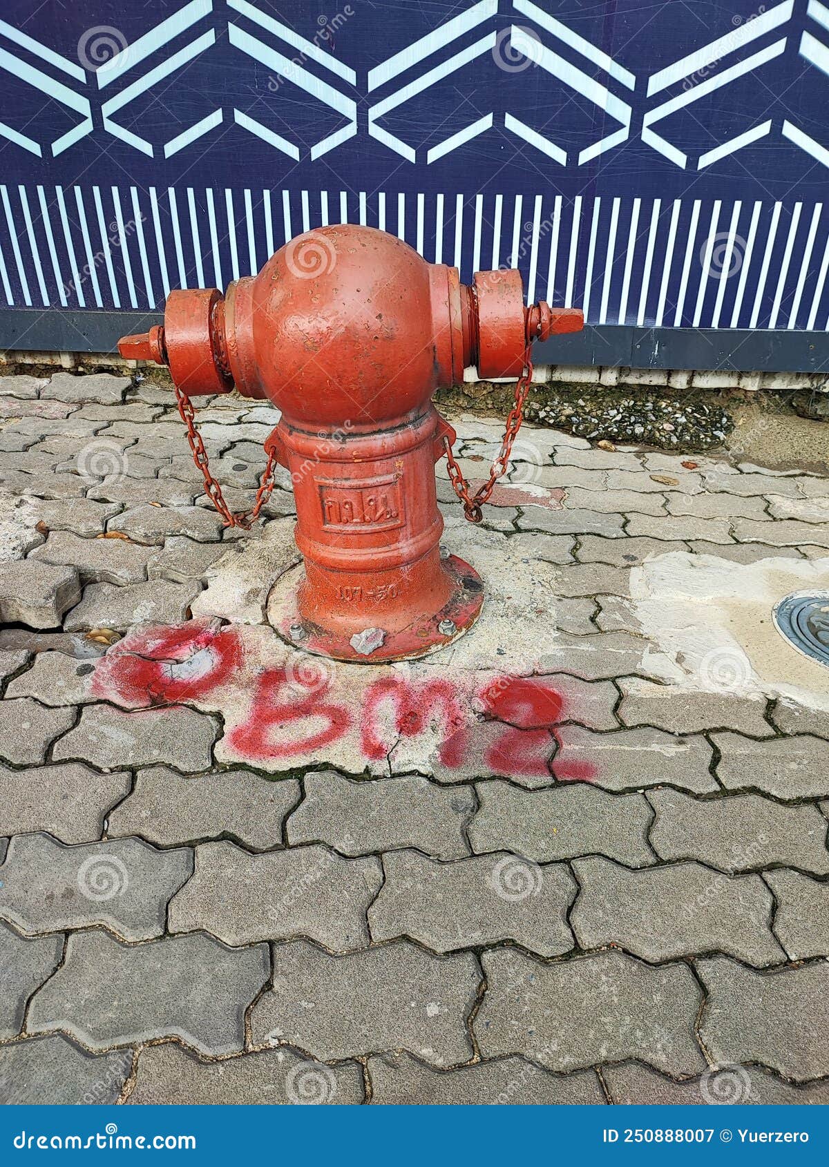 El hidrante rojo imagen de archivo. Imagen de asfalto - 250888007