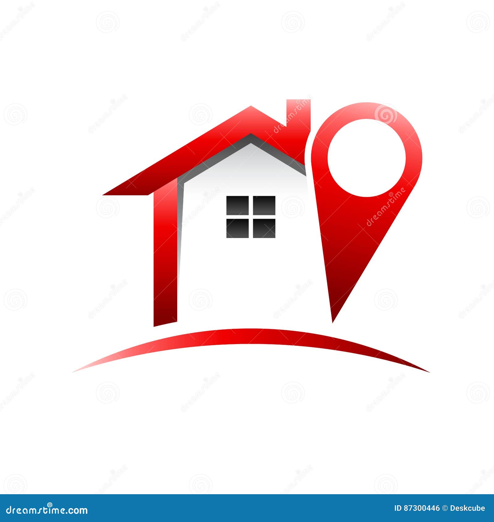 El Hogar Localizó a Logo Illustration Ilustración del Vector ...