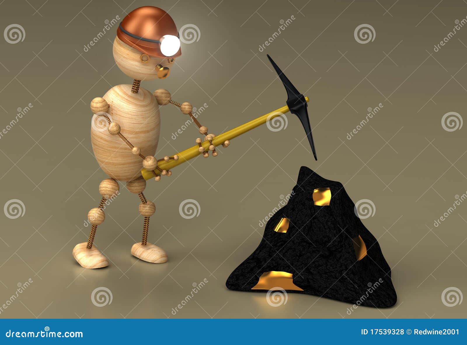 El Hombre De Madera Del Minero Stock de ilustración - Ilustración de ...