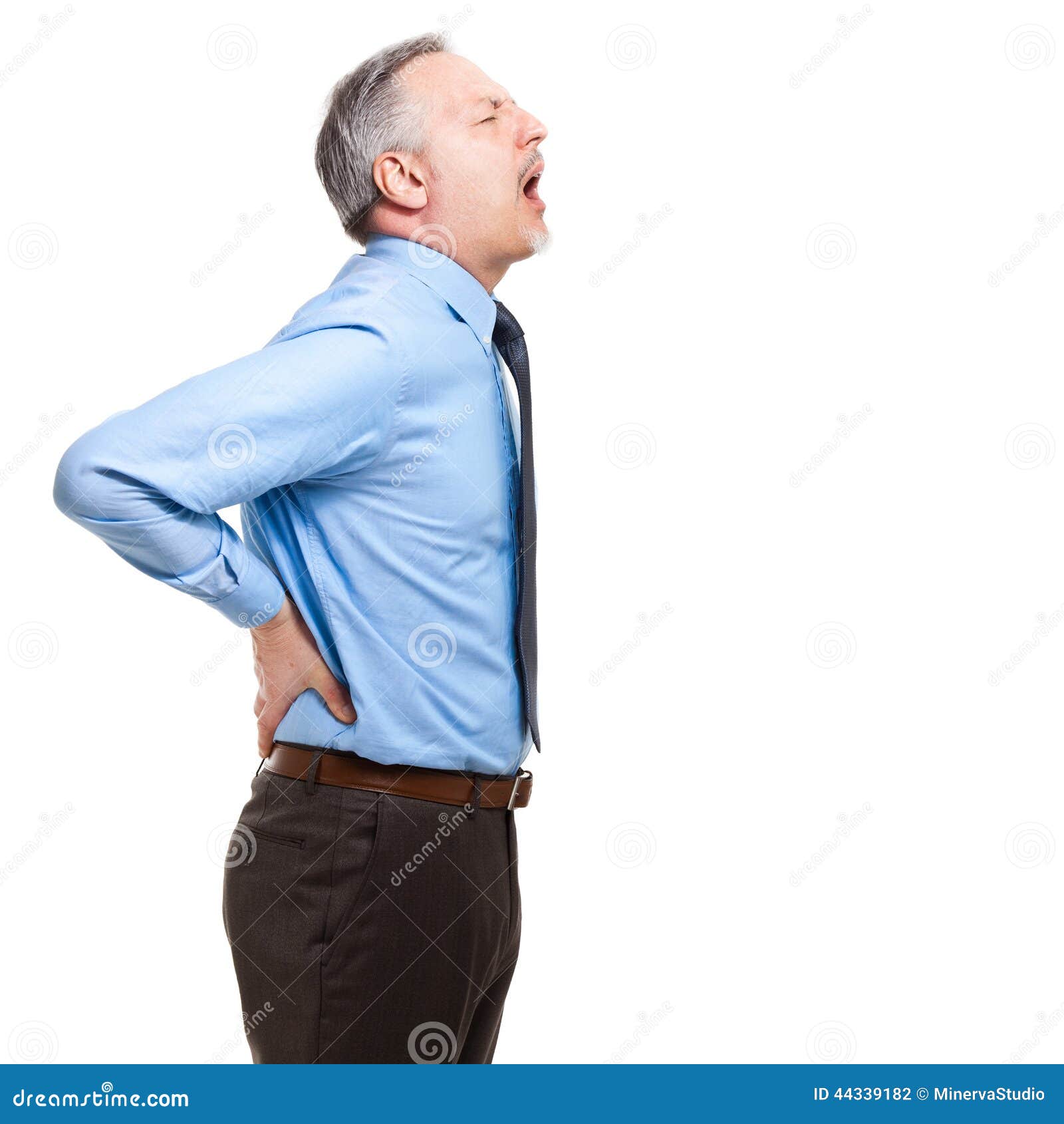 El Hombre Lucha Con Dolor De Espalda Intenso Foto de archivo - Imagen ...