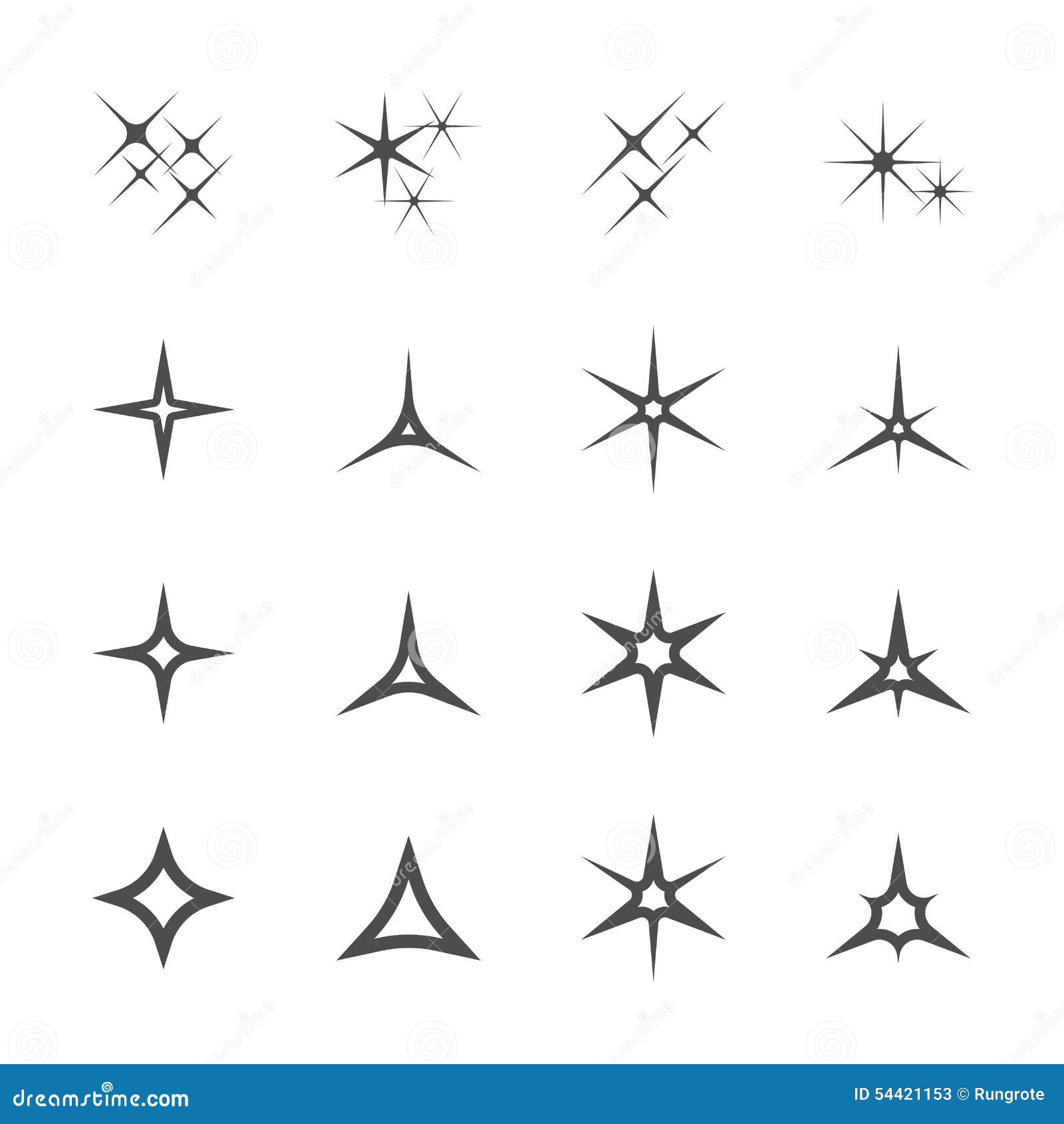 El Icono De Las Chispas Fijó 4, Vector Eps10 Ilustración del Vector ...