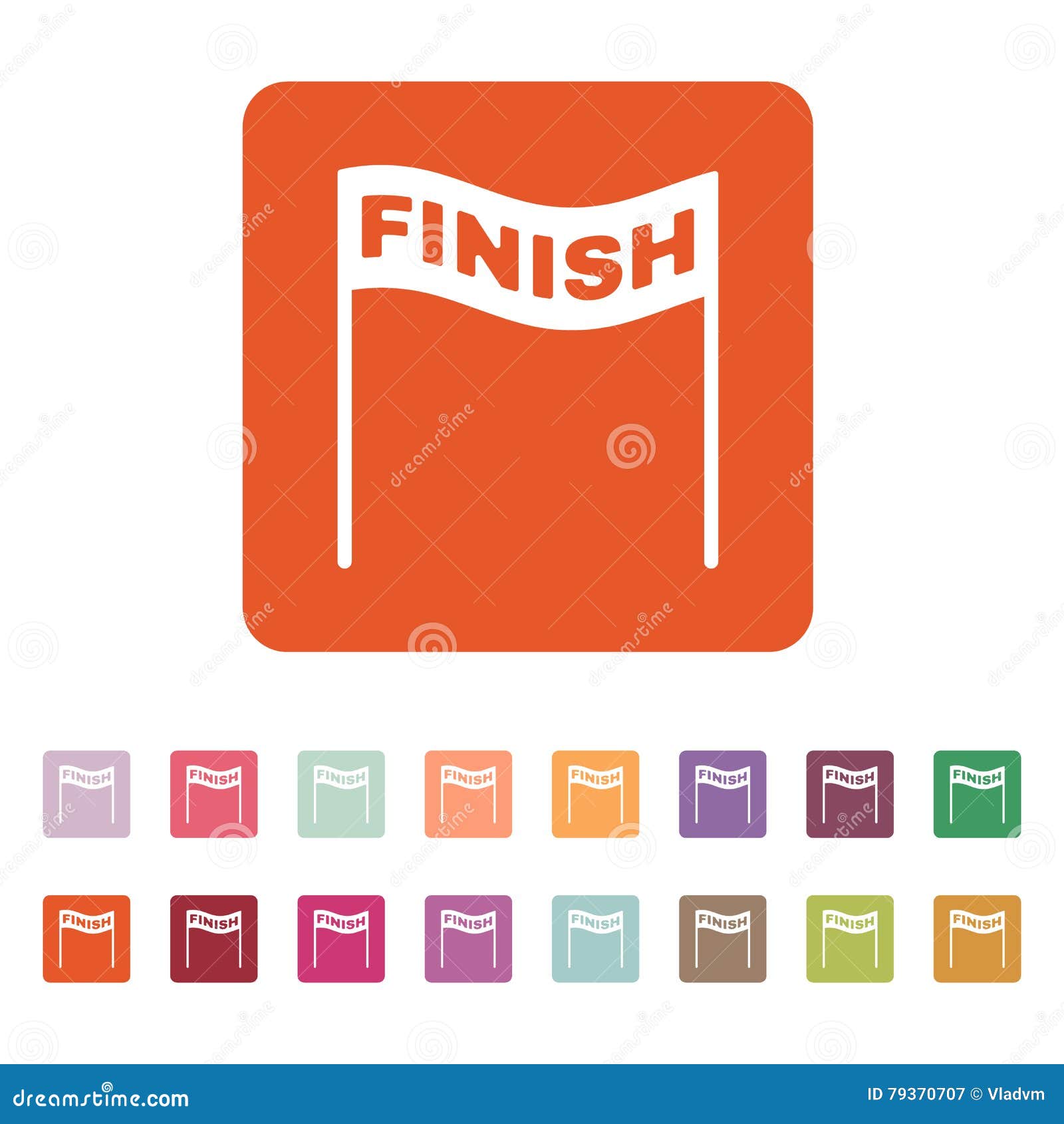 El Icono Del Final Símbolo Del Final Plano Ilustración del Vector ...