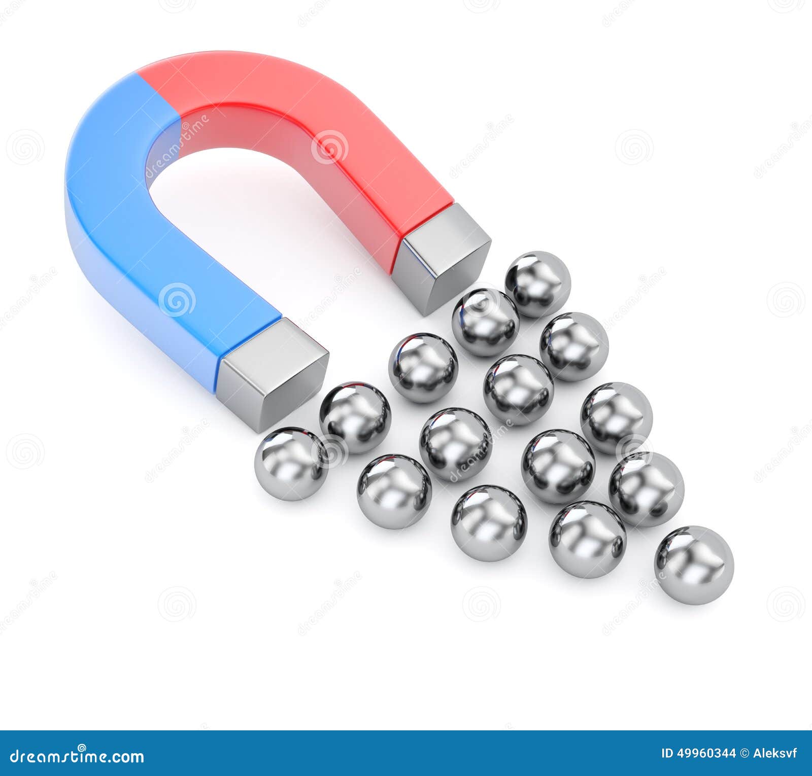 El Imán Atrae Esferas Del Metal Stock de ilustración - Ilustración de ...