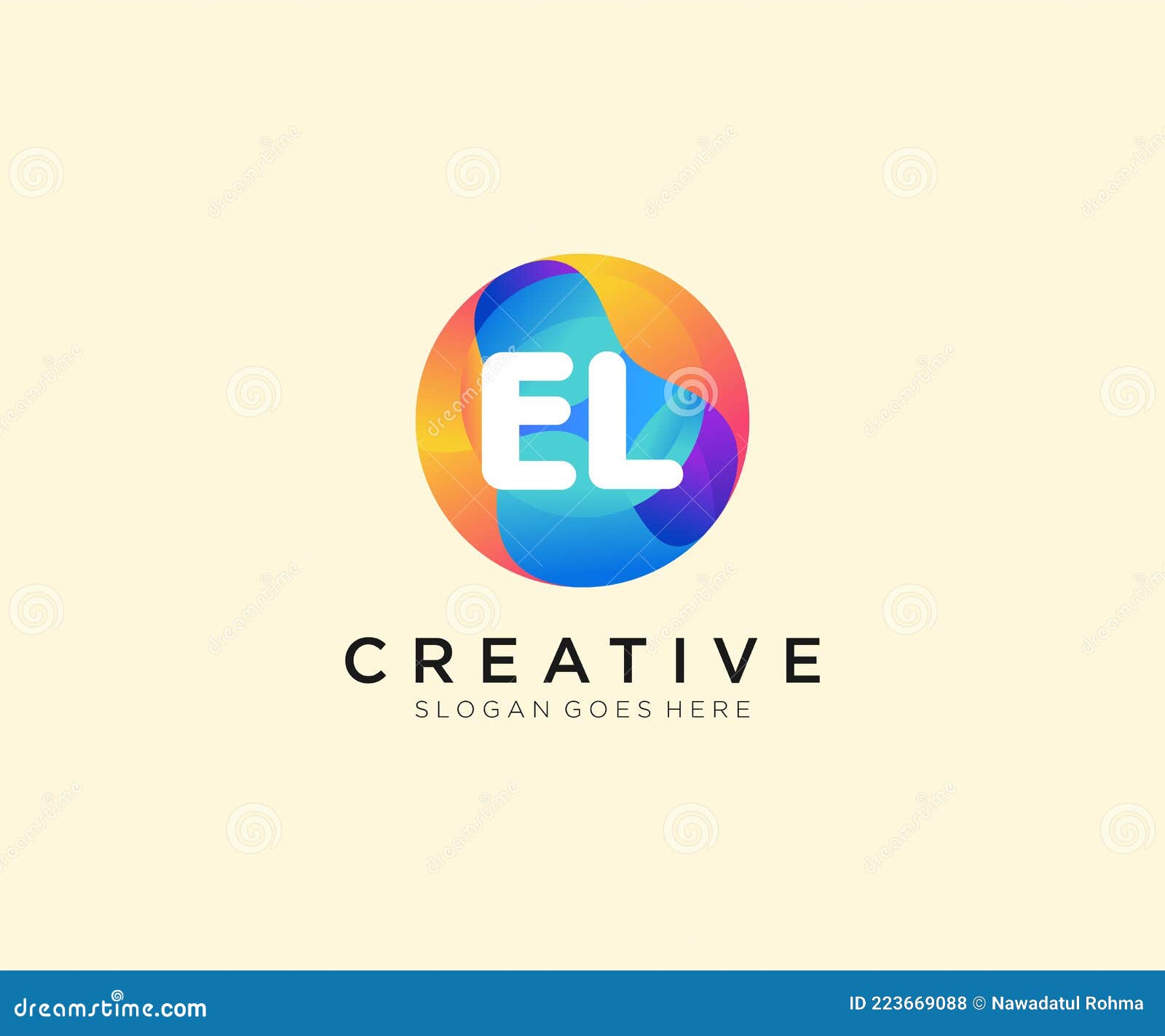 EL Initial Logo with Colorful Circle Template Vector Stock Vector ...