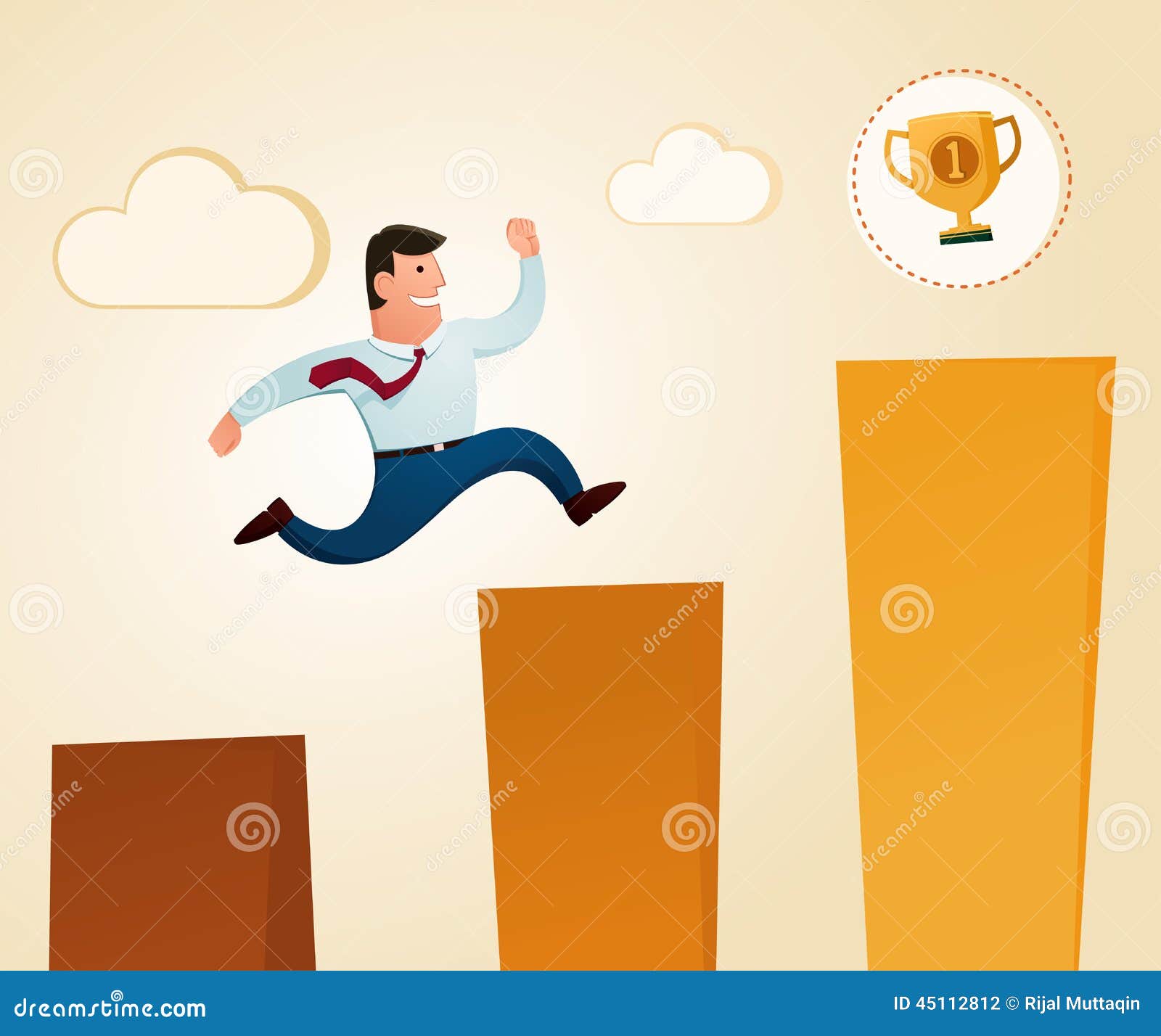 El Intentar Conseguir Un Premio Ilustración del Vector - Ilustración de ...