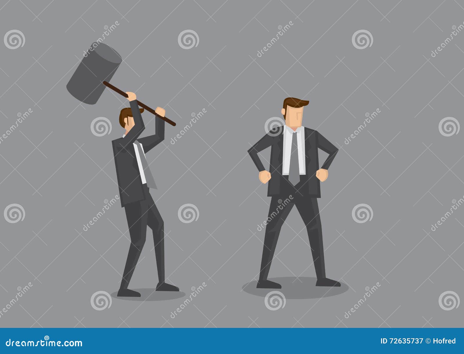 El Intentar Matar Con Mallet Concept Cartoon Vector Illustration ...