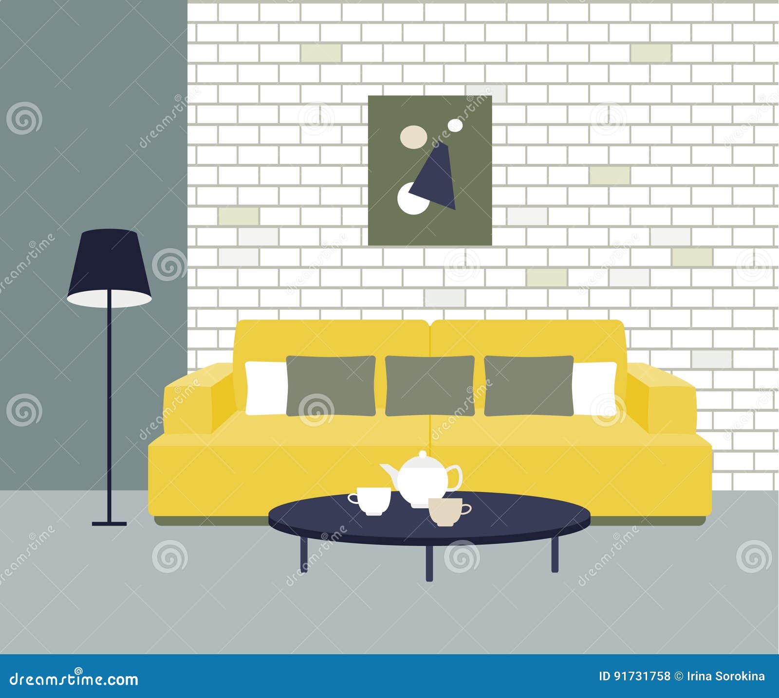 El interior del cuarto ilustración del vector. Ilustración de ...