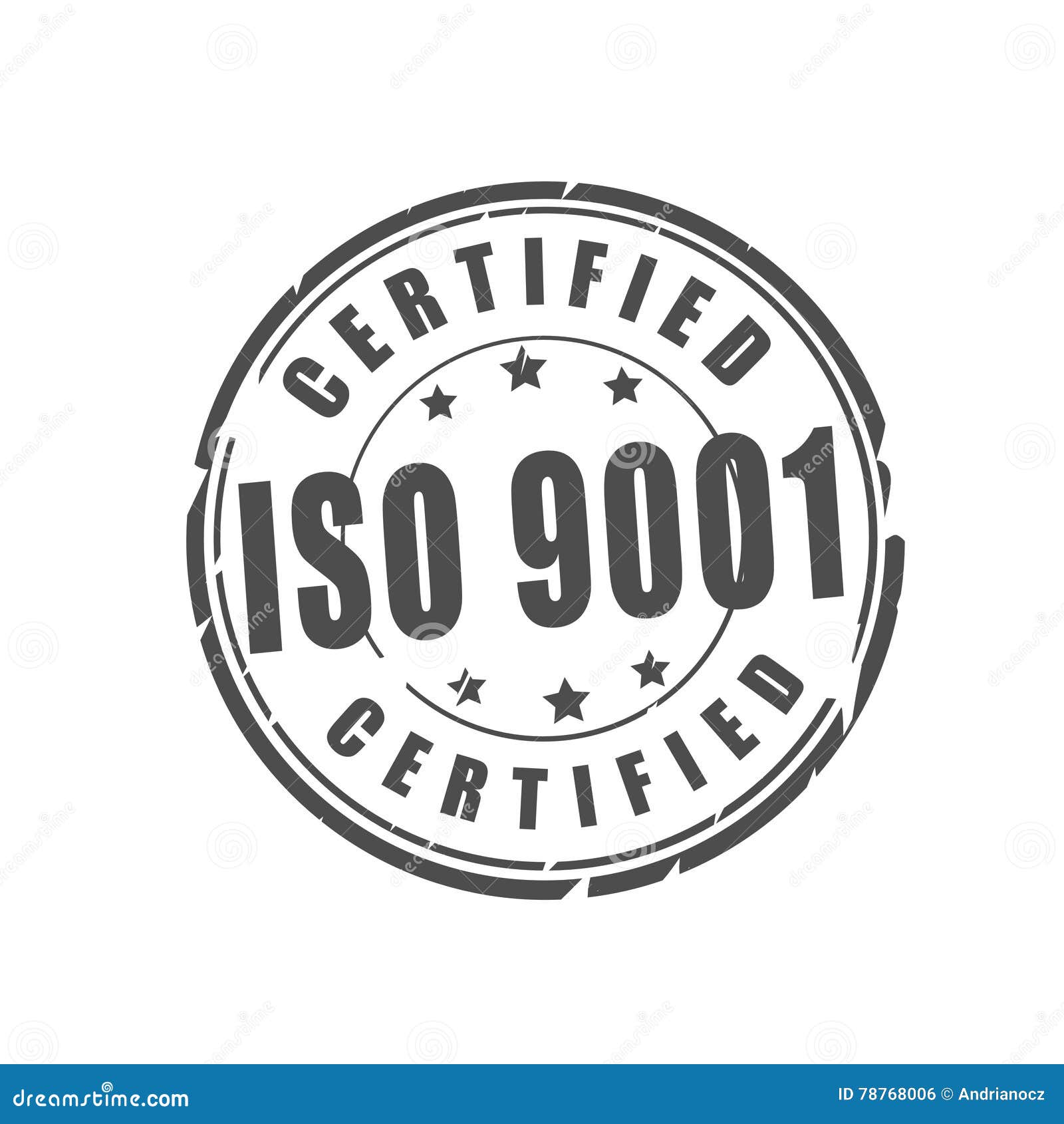 El ISO 9001 Certificó El Sello Del Vector Stock de ilustración ...
