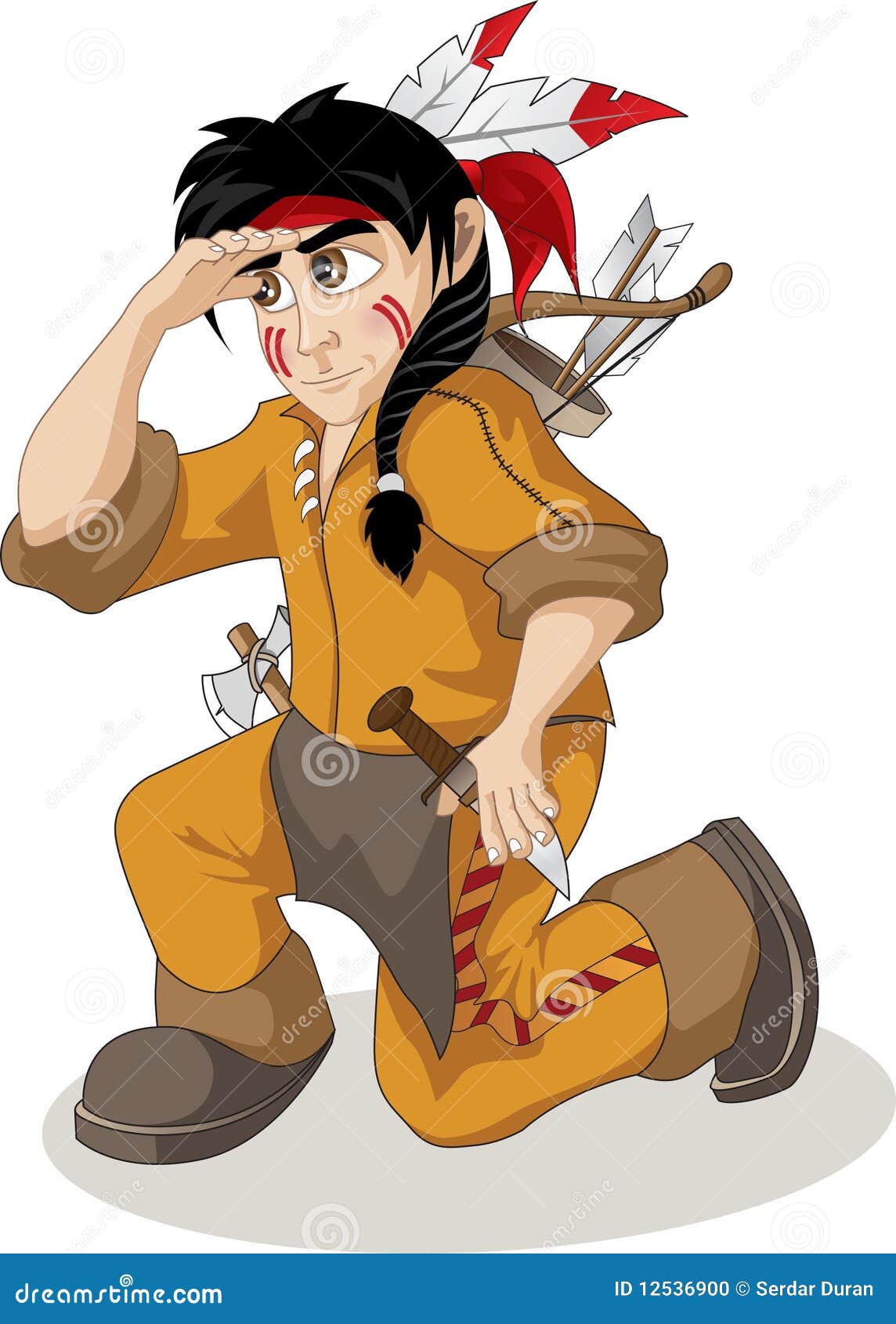 El jefe indio joven ilustración del vector. Ilustración de apache ...