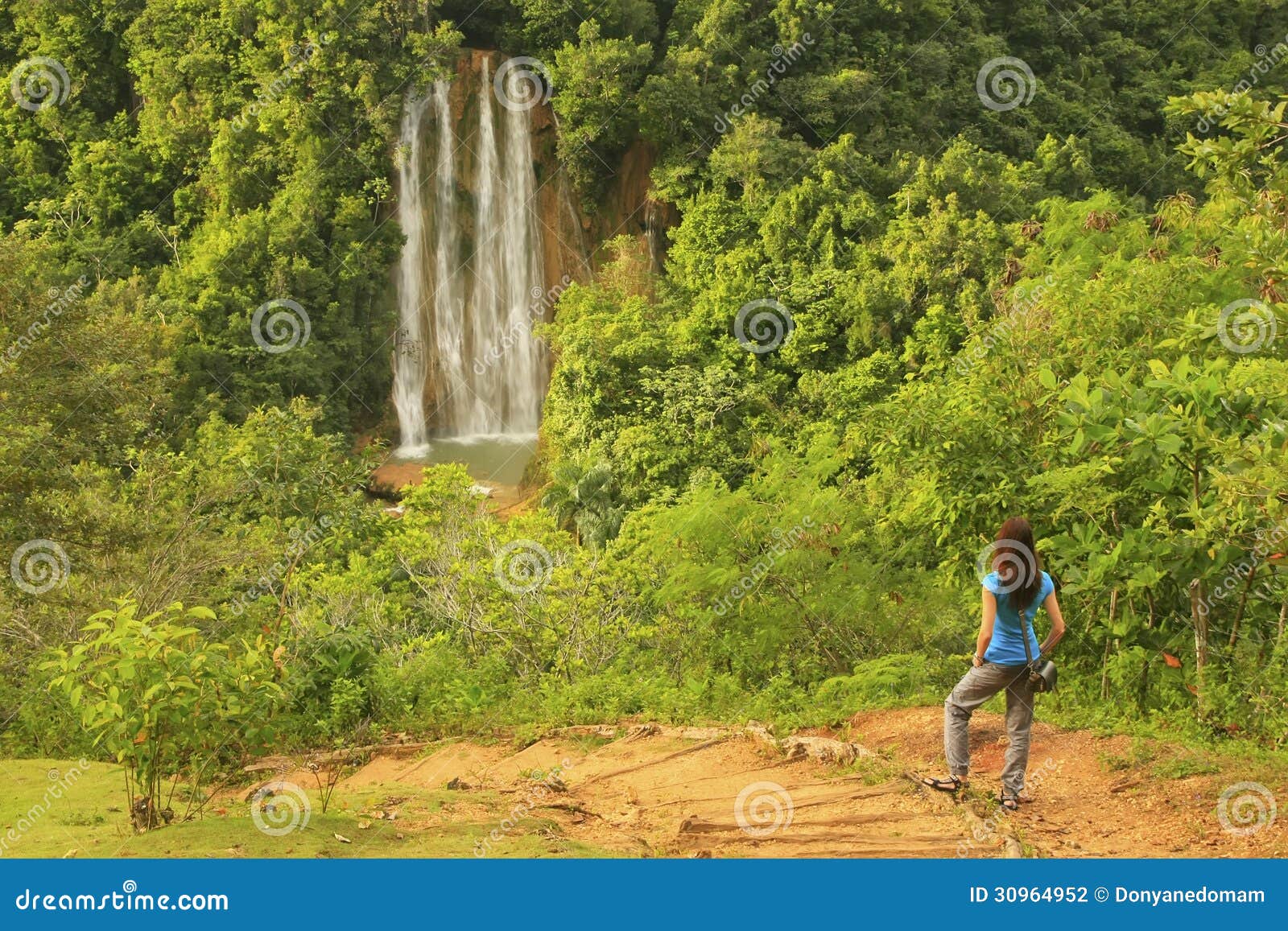 El Limon waterfall stock photo. Image of standing, limon - 30964952