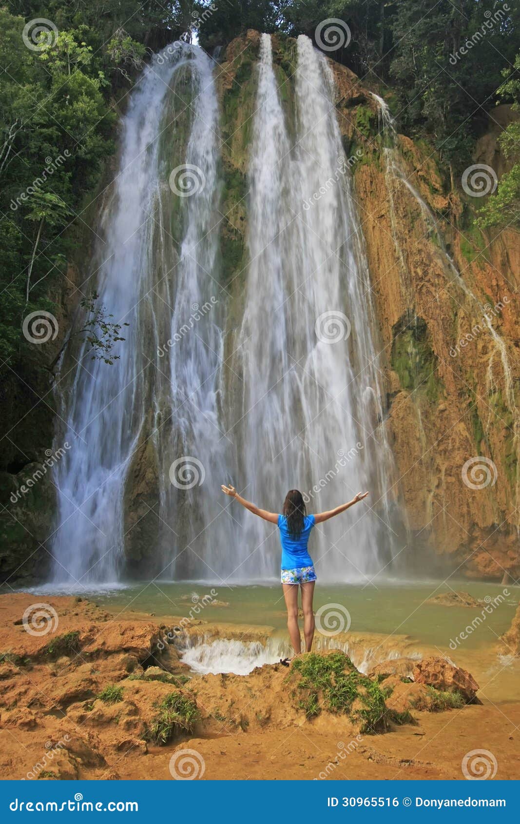 El Limon waterfall stock photo. Image of flowing, tropical - 30965516