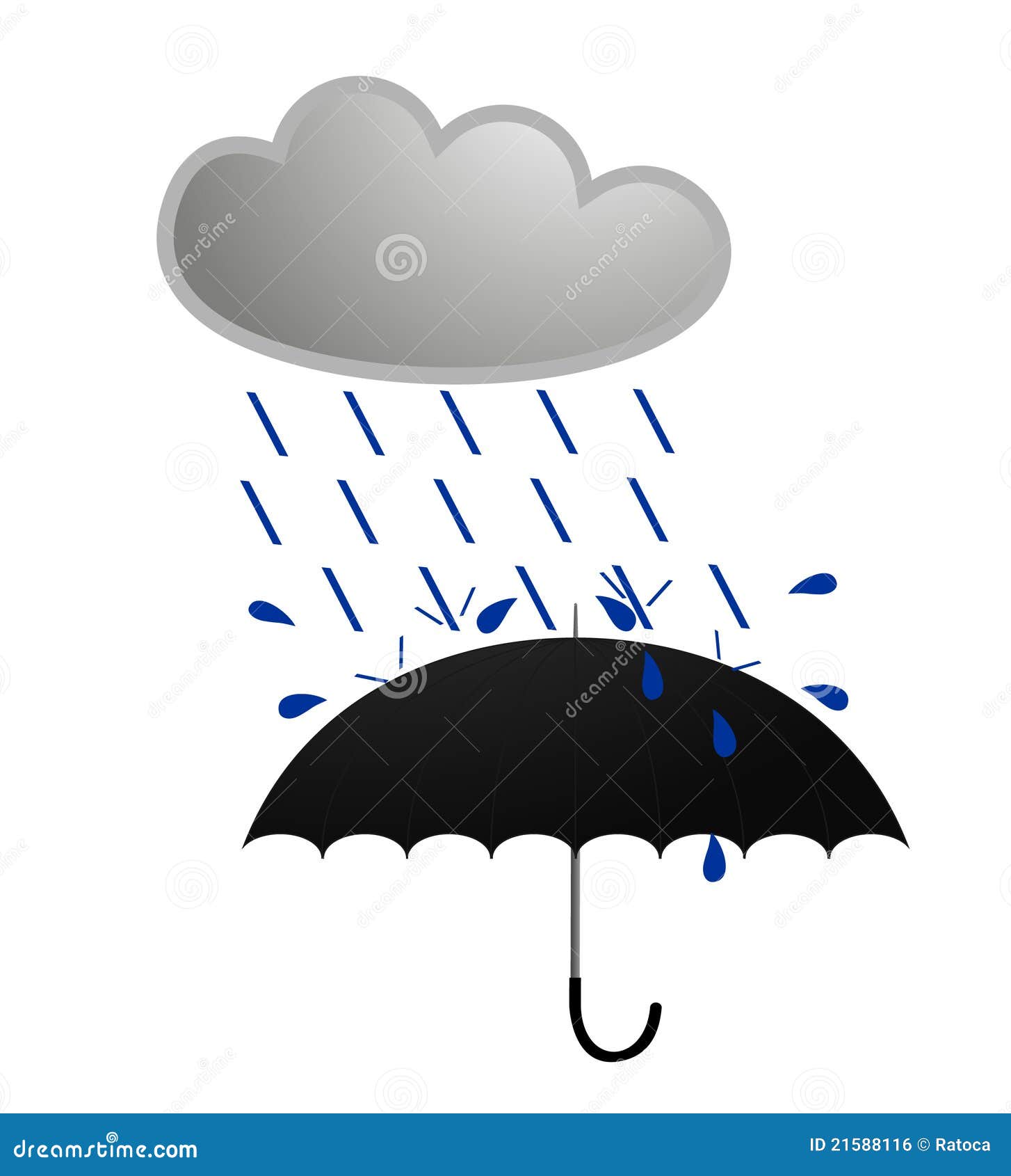 El llover ilustración del vector. Ilustración de lluvia - 21588116