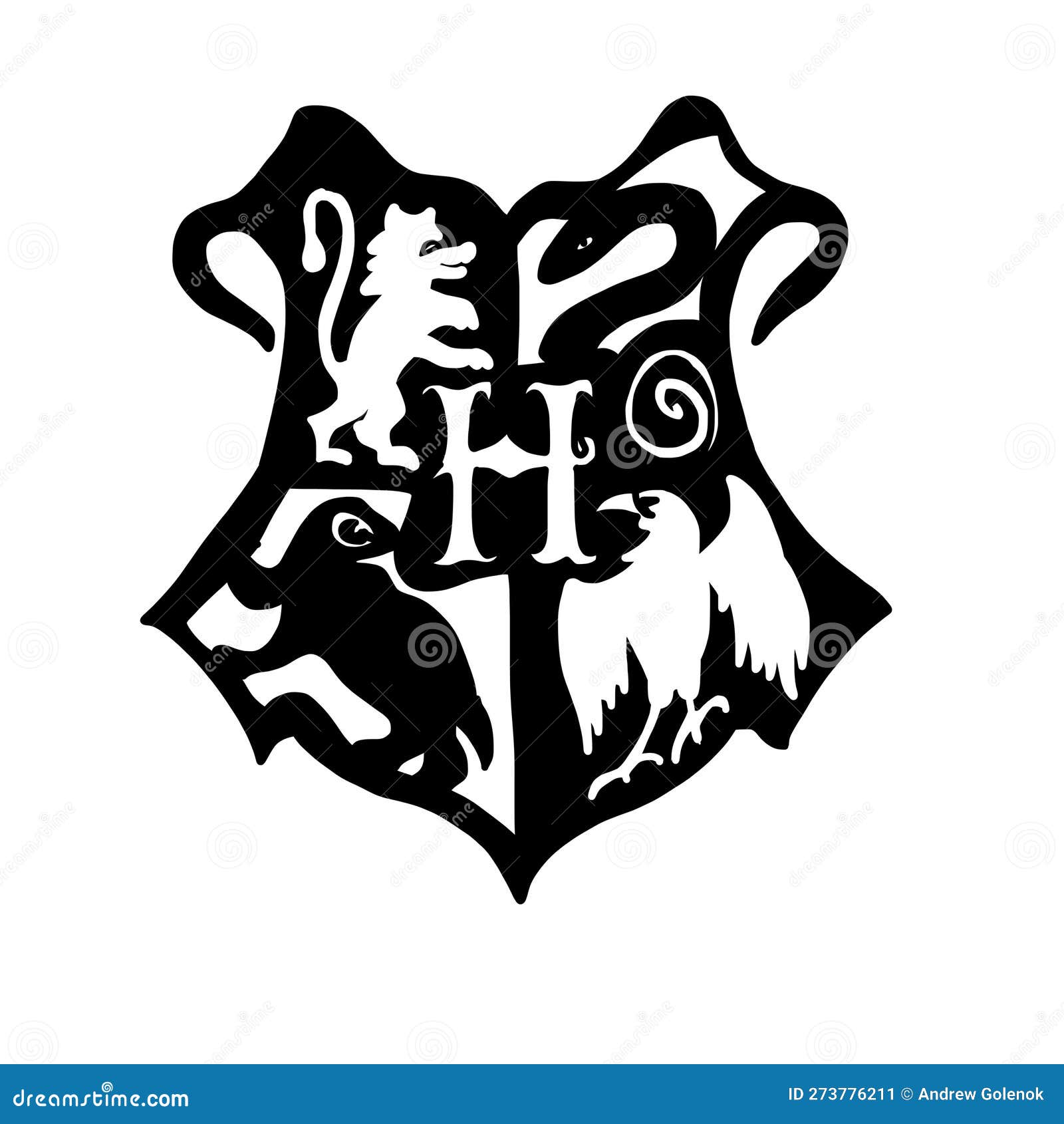El Logo De Harry Potter Hogwarts En El Estilo De Doodle De Dibujos Animados De Un Juego Legado