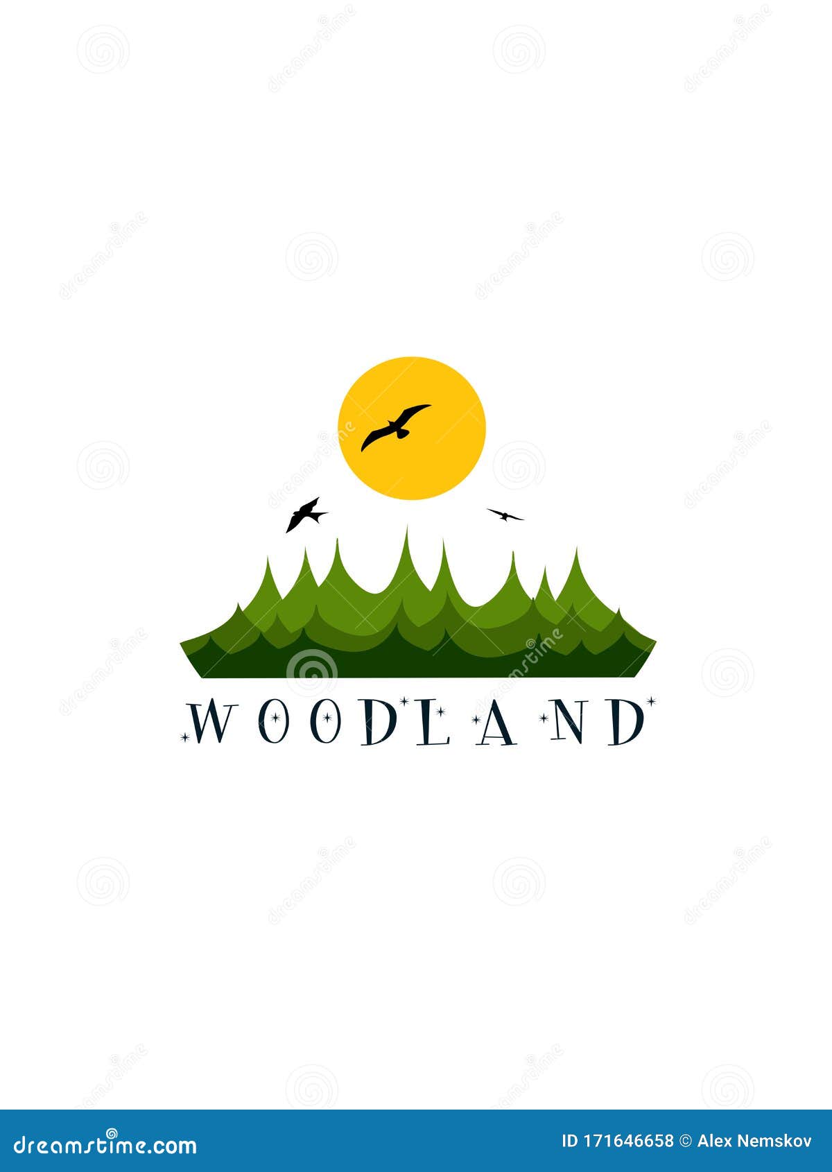 El logo del bosque stock de ilustración. Ilustración de cubo - 171646658