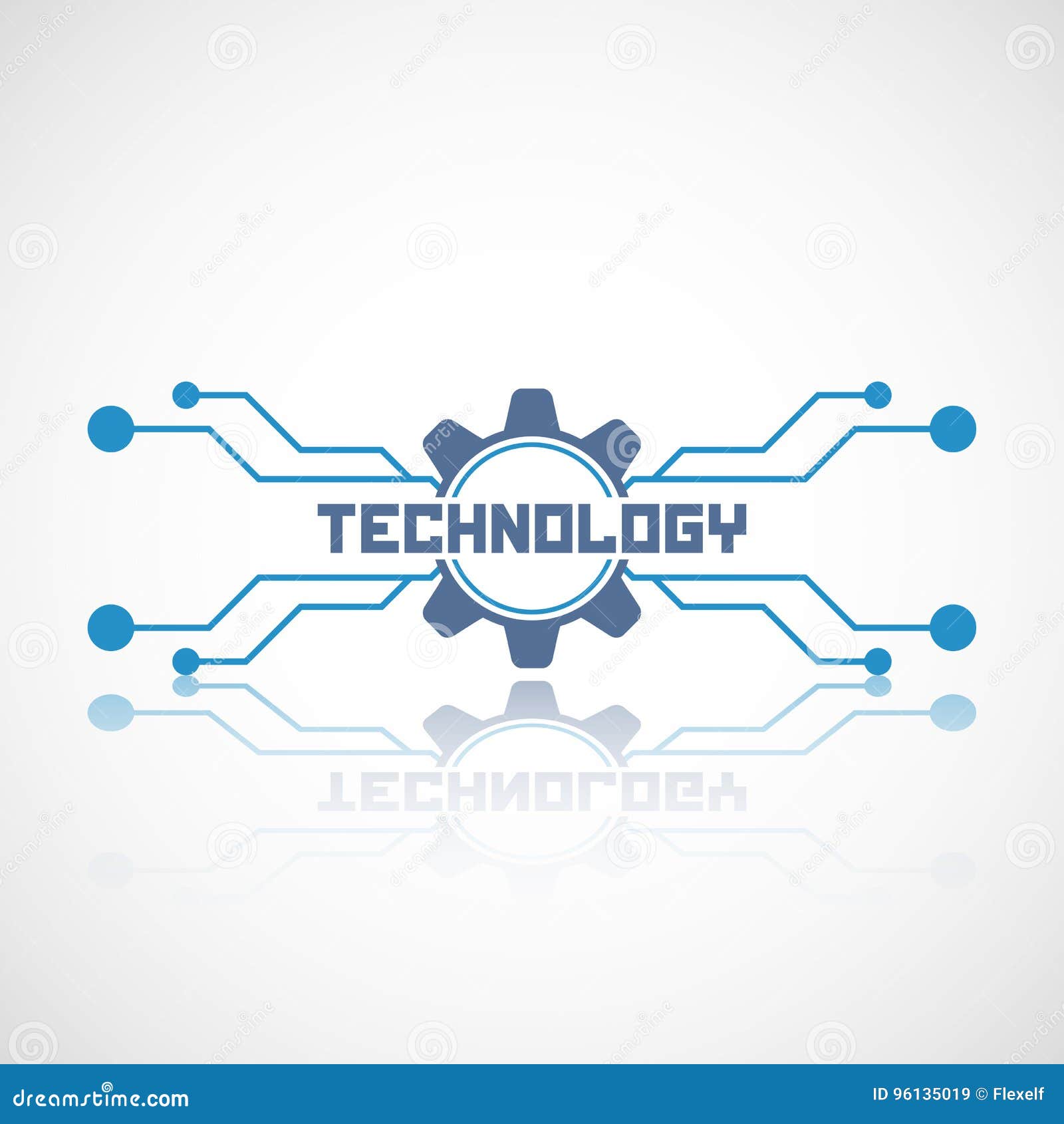 El Logotipo Abstracto De La Tecnología Con Refleja Ilustración del ...