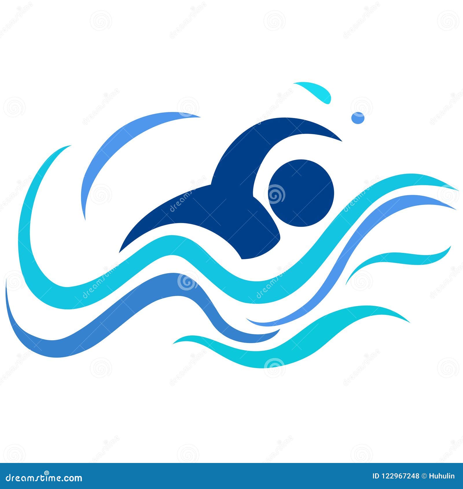 El logotipo de la natación ilustración del vector. Ilustración de ...