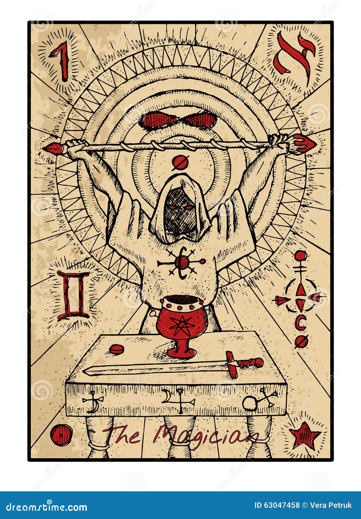 El mago La carta de tarot ilustración del vector. Ilustración de futuro ...
