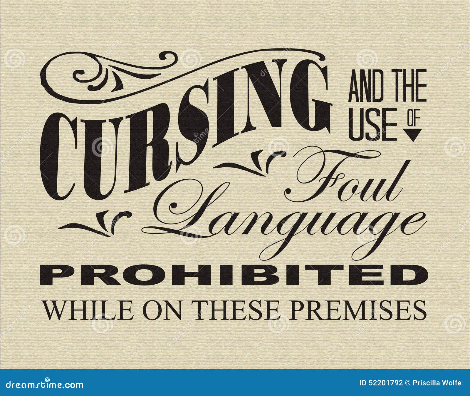 El maldecir prohibido stock de ilustración. Ilustración de reglas ...