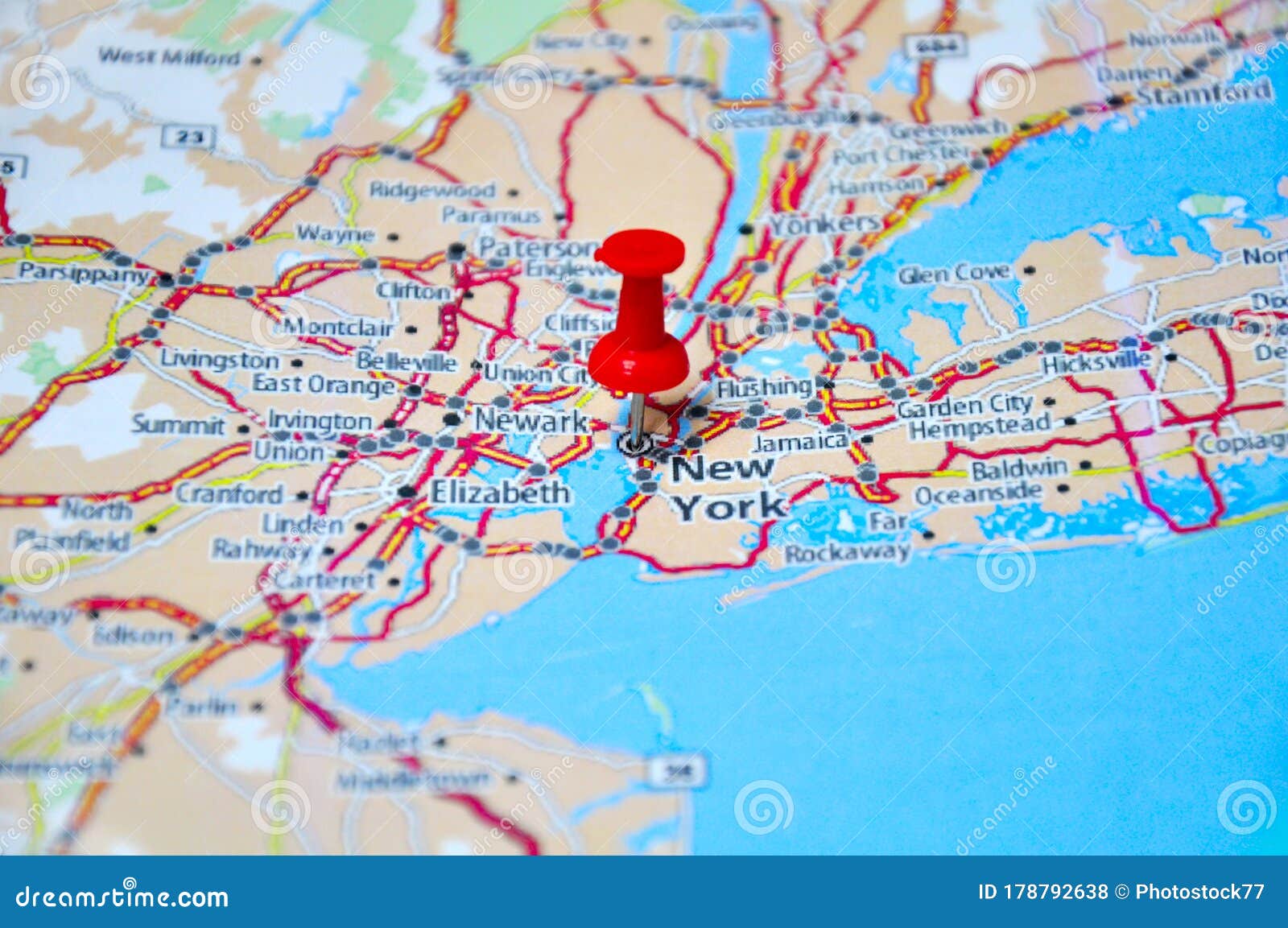 El Mapa De Estados Unidos De Nueva York Foto de archivo - Imagen de ...