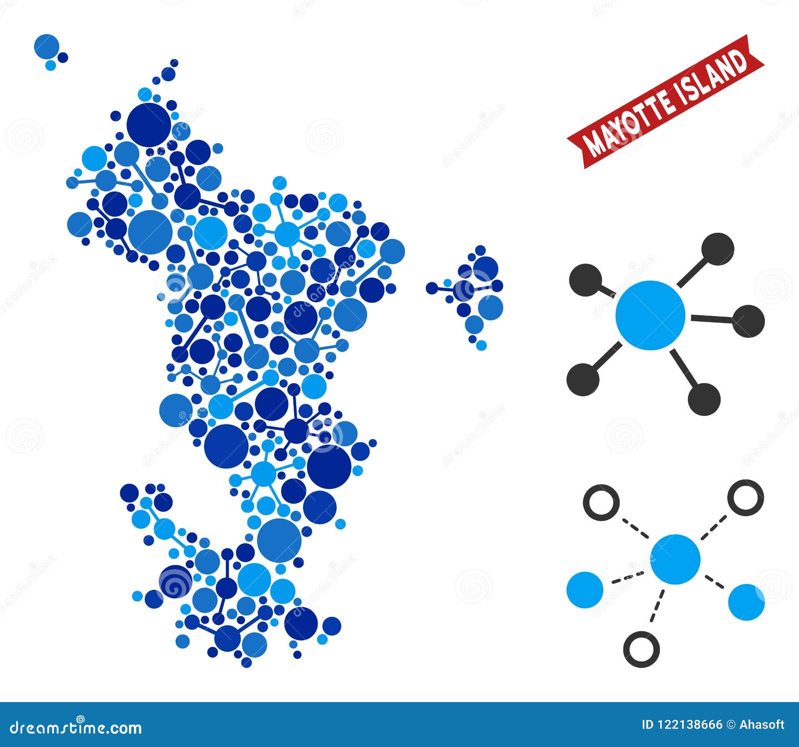 El Mapa De La Isla De Mayotte Liga El Mosaico Ilustración del Vector ...