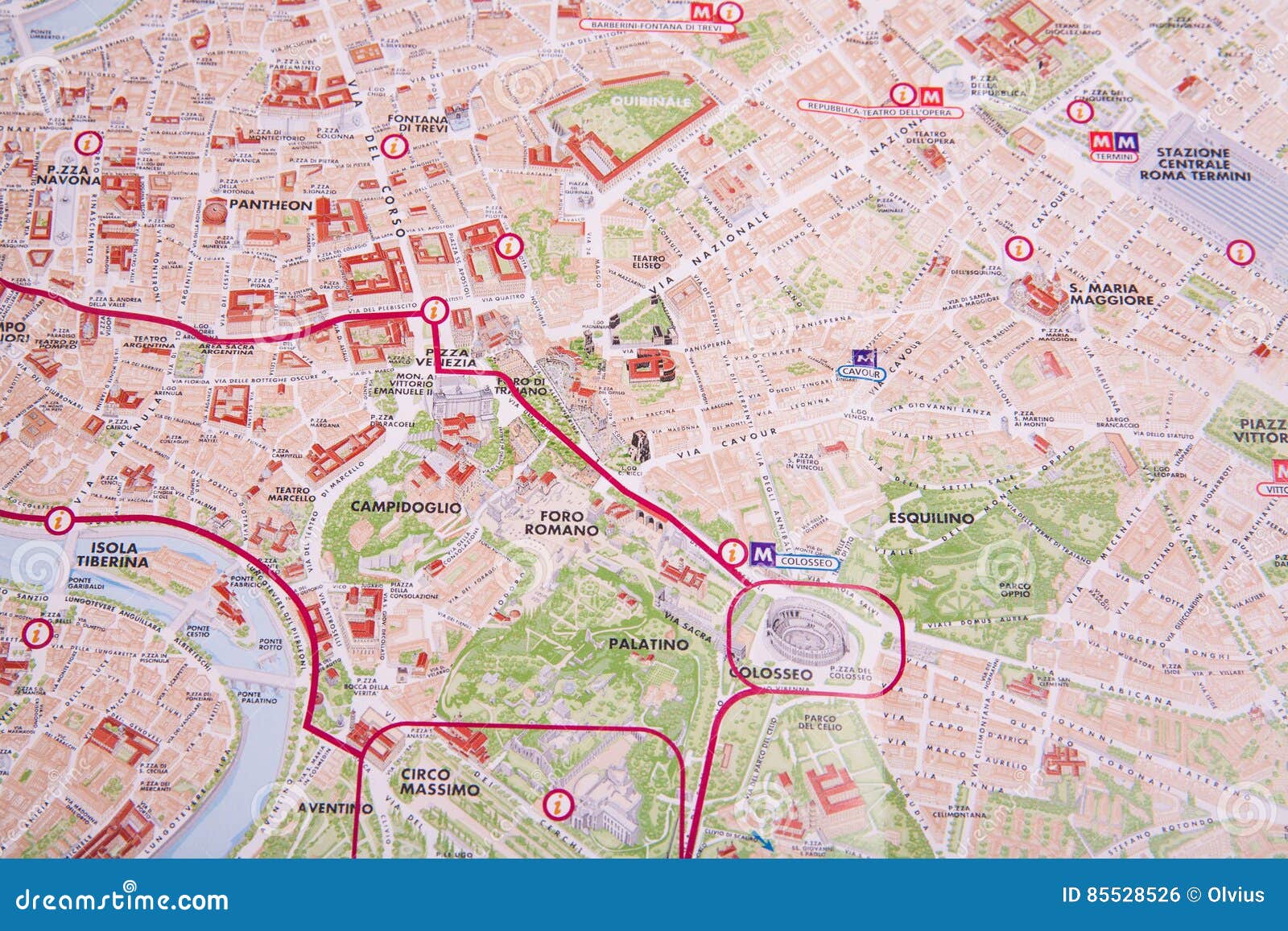 El mapa de Roma foto de archivo. Imagen de contacto, coche - 85528526