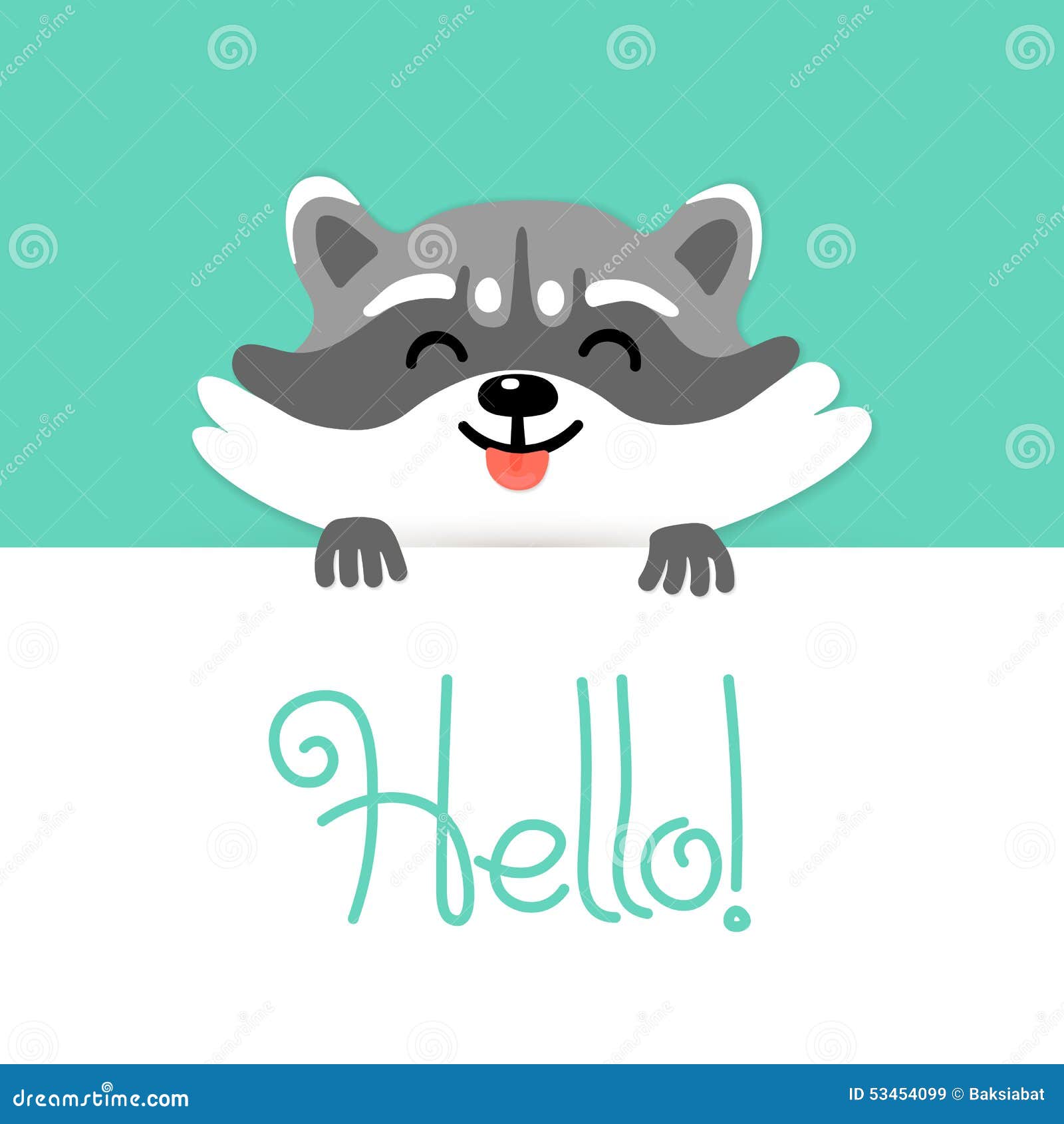 El Mapache Lindo Dice Hola a Usted Ilustración del Vector - Ilustración ...