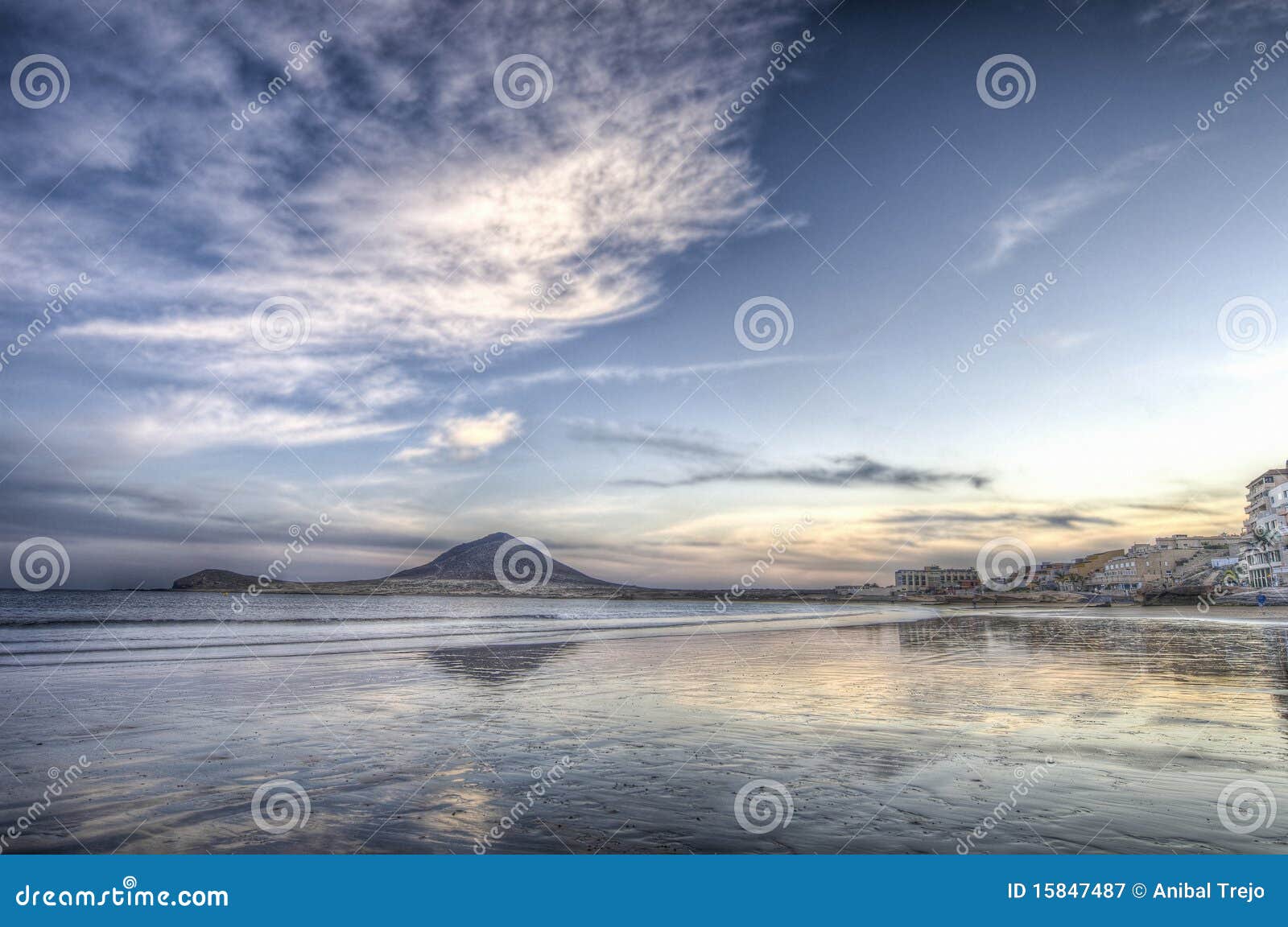 El Medano beach sunset stock image. Image of background - 15847487
