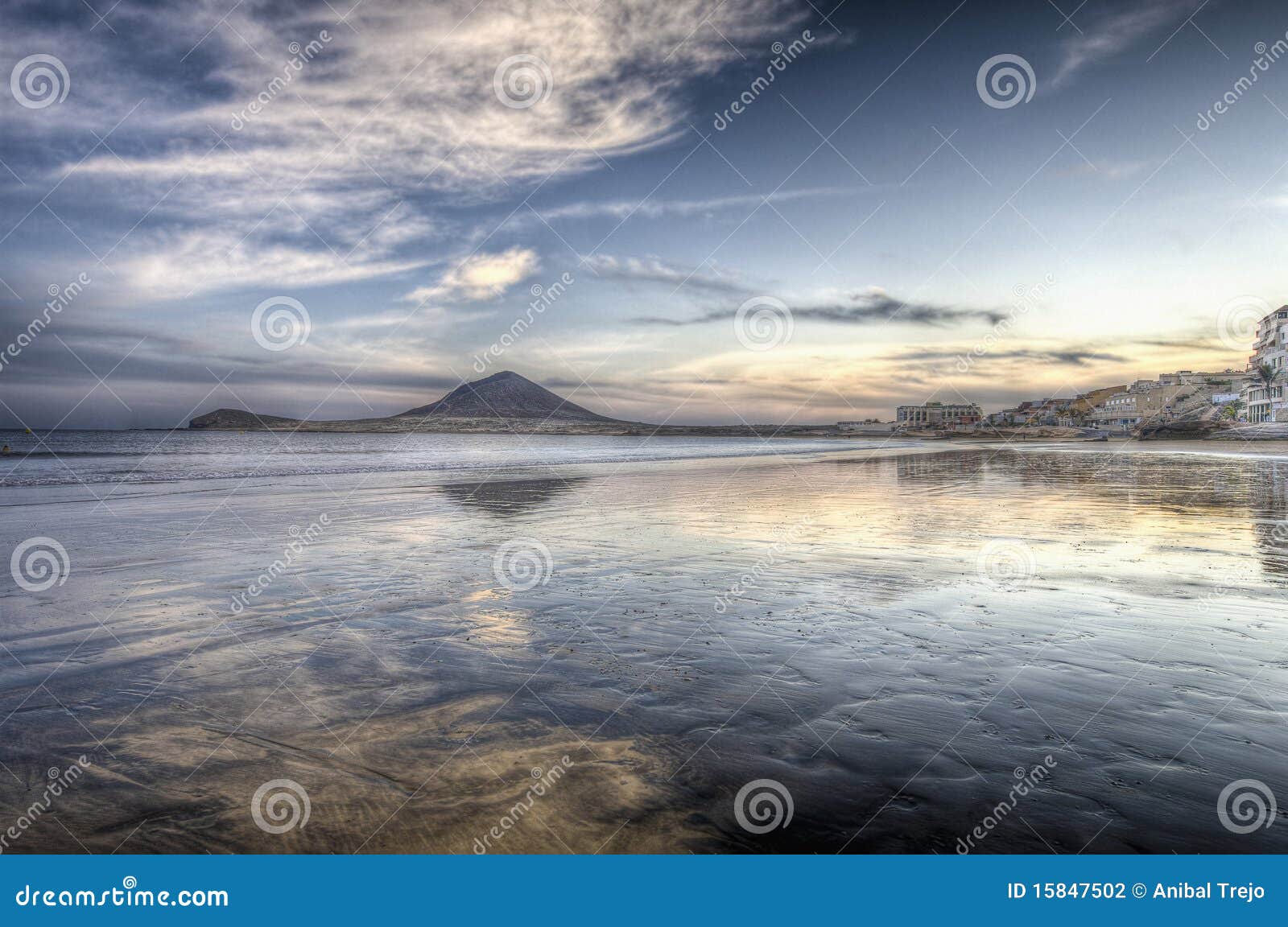 El Medano beach sunset stock photo. Image of landscape - 15847502