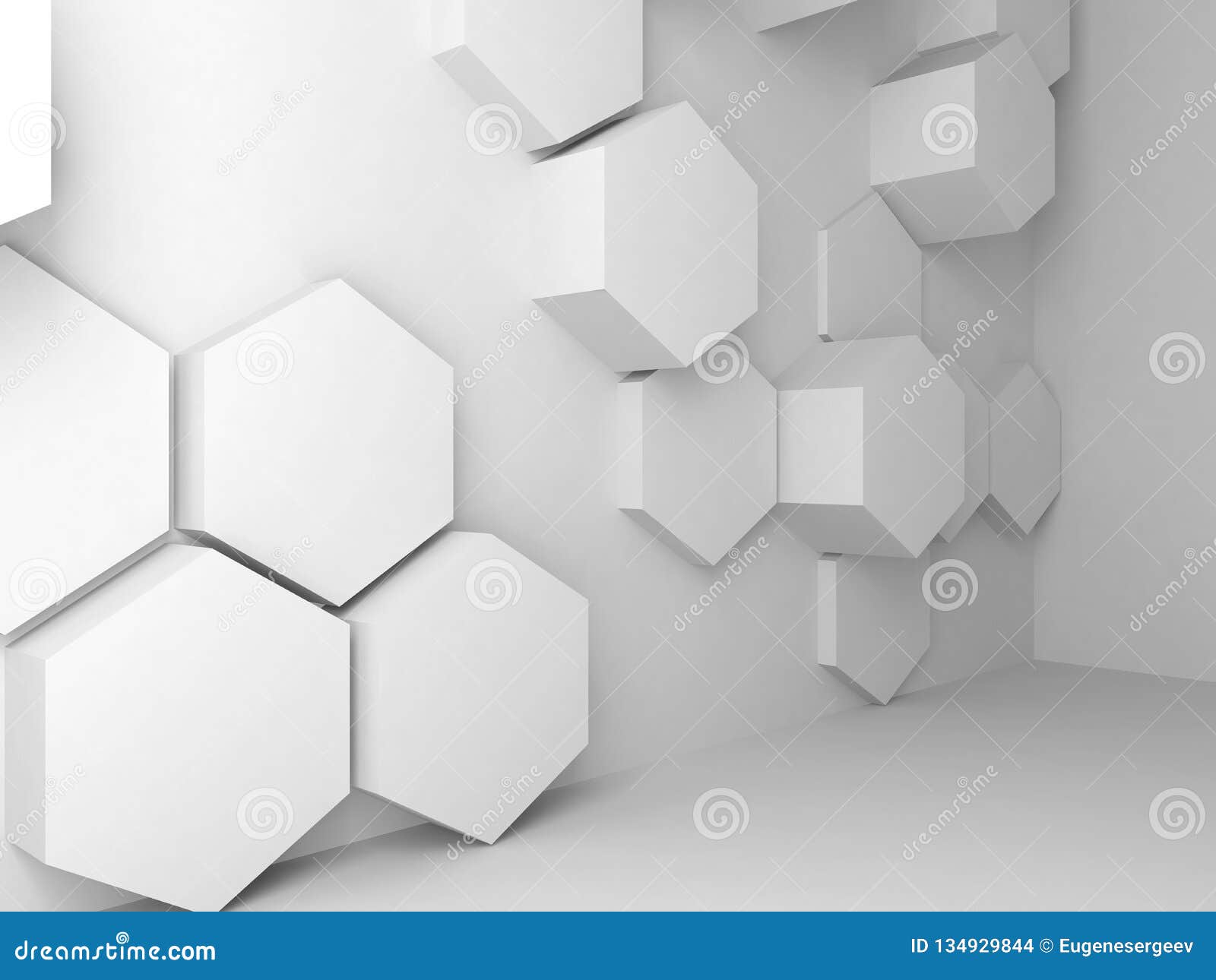 El Modelo Hexagonal, 3d Rinde El Ejemplo Stock de ilustración ...