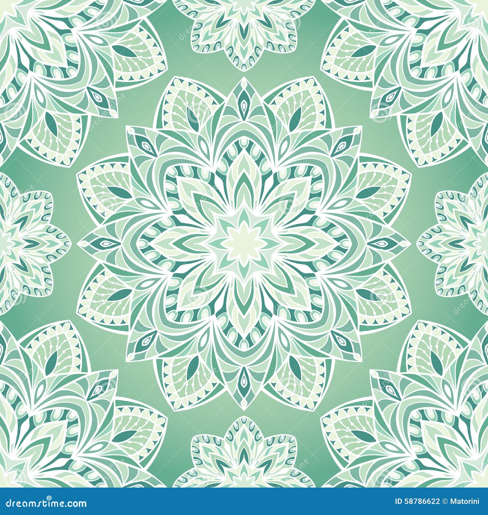 El Modelo Verde De Mandalas Ilustración del Vector - Ilustración de ...