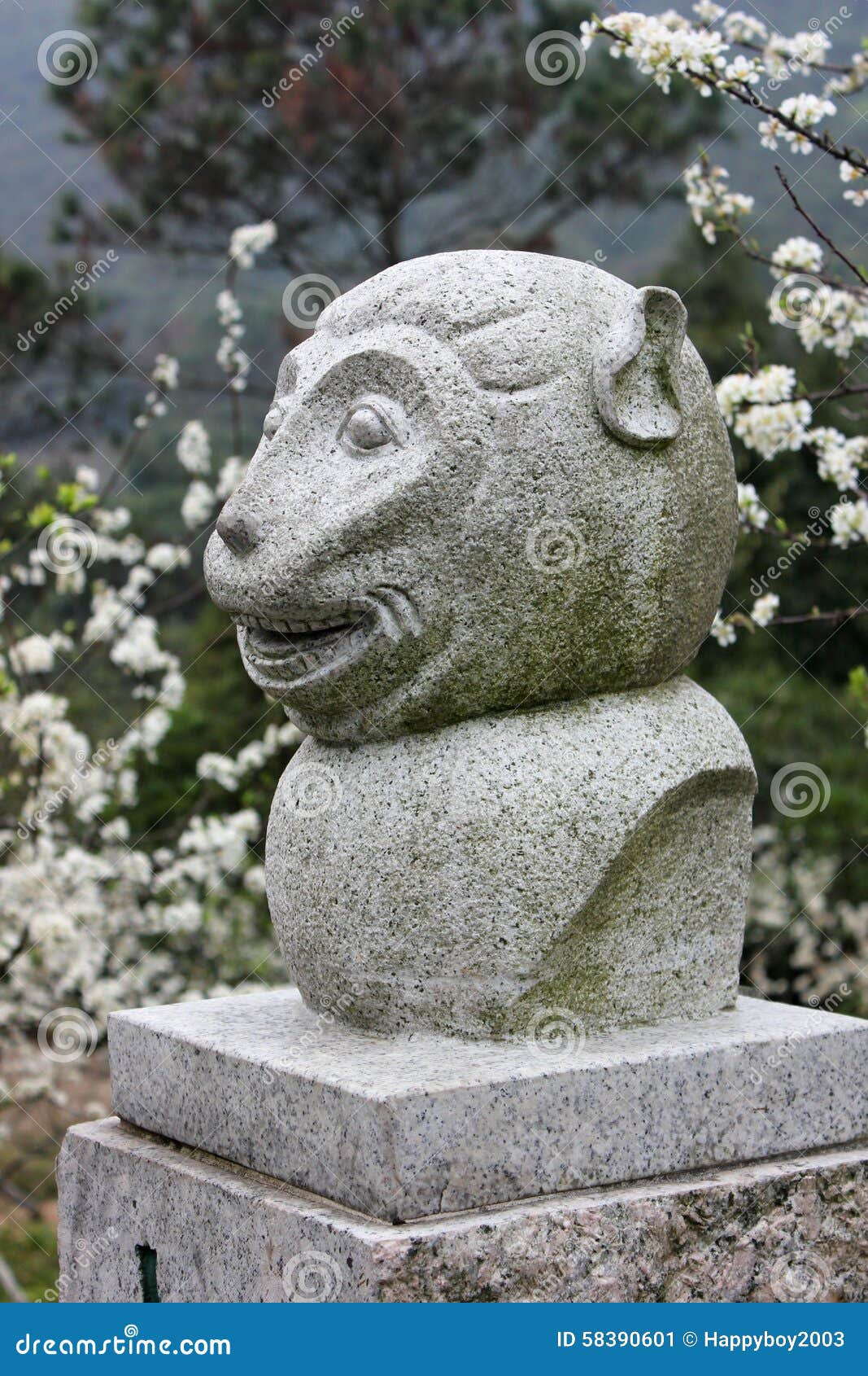 El mono chino del zodiaco imagen de archivo. Imagen de flor - 58390601