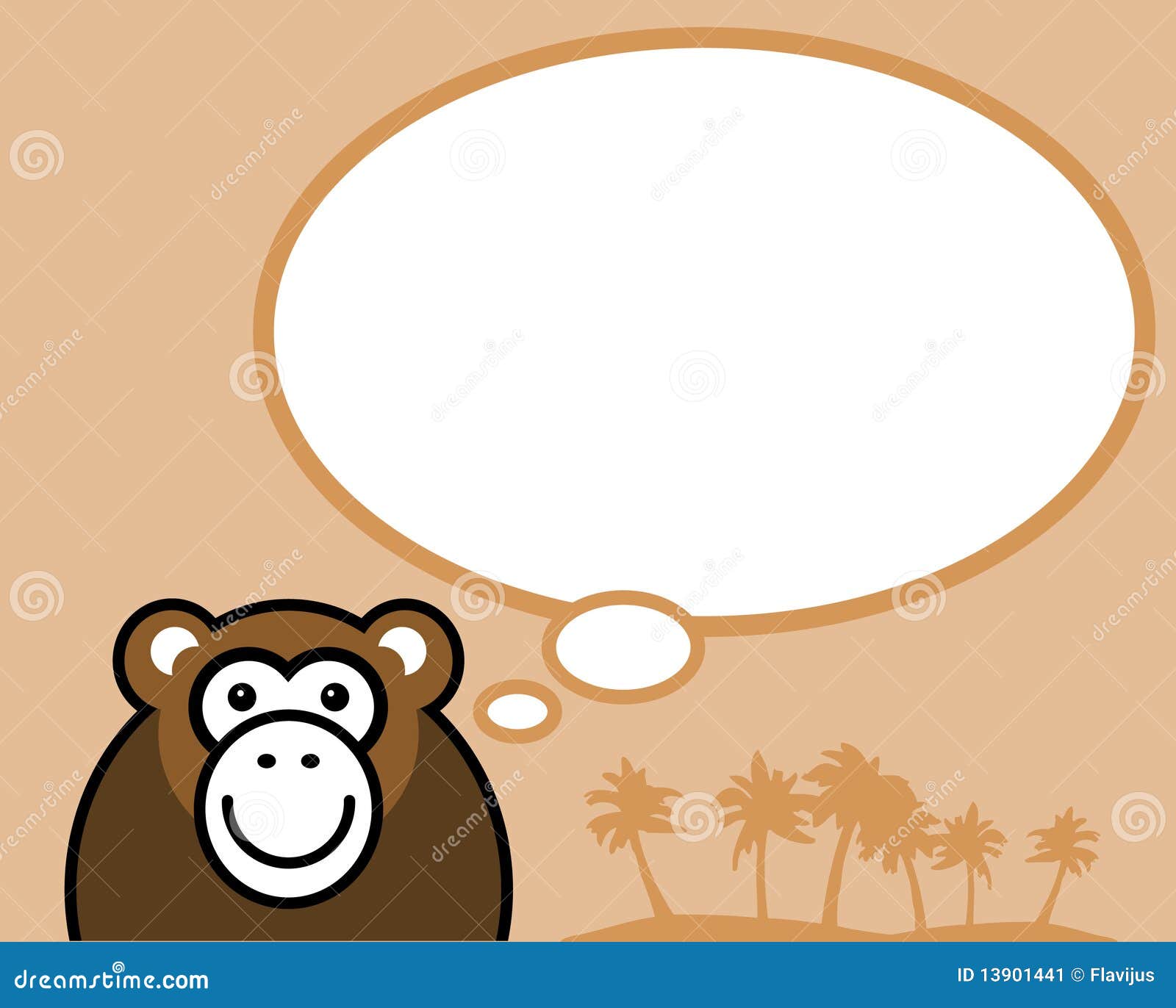 El mono piensa en? ilustración del vector. Ilustración de chimpancé ...