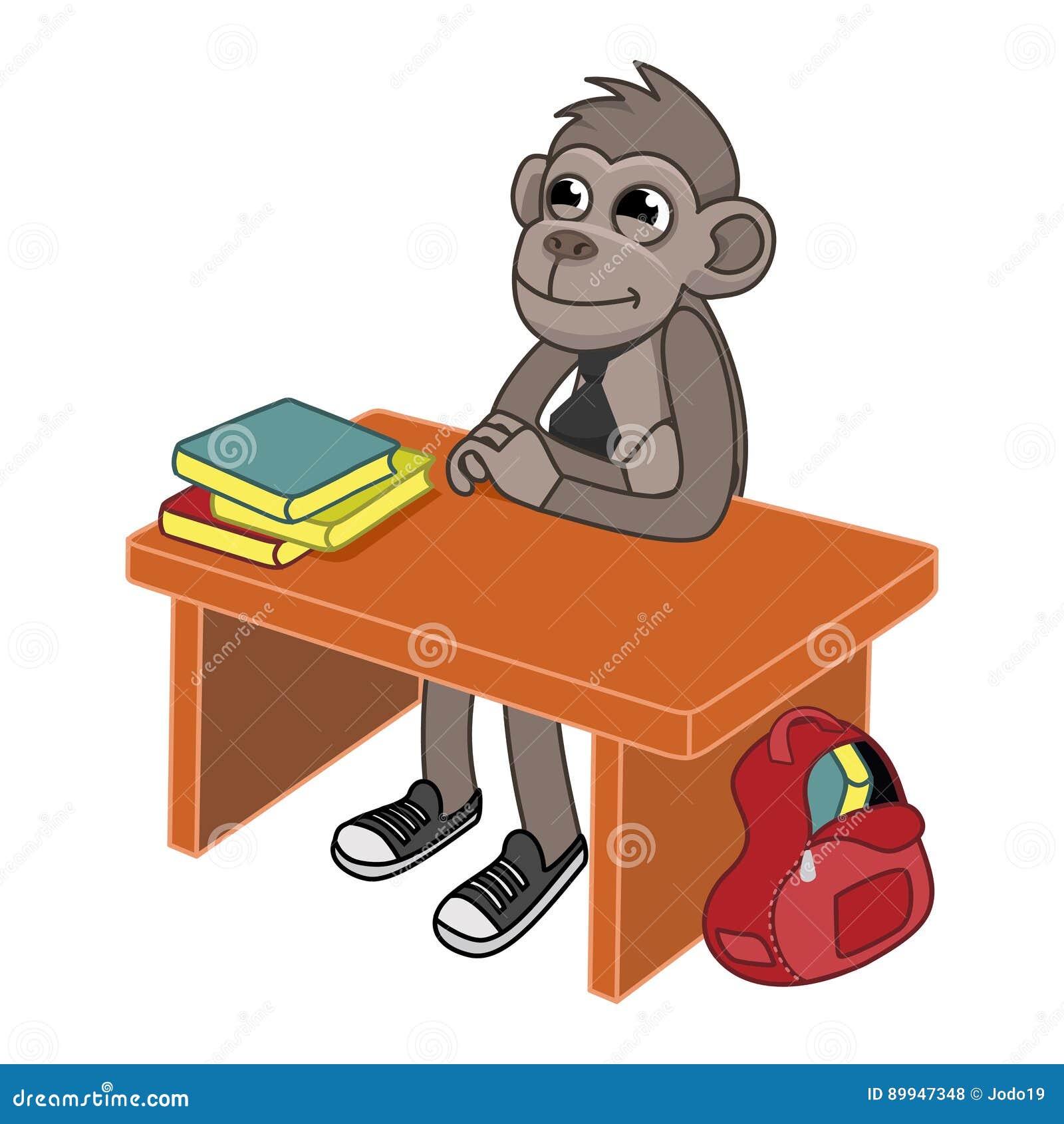 El mono va a la escuela ilustración del vector. Ilustración de ...