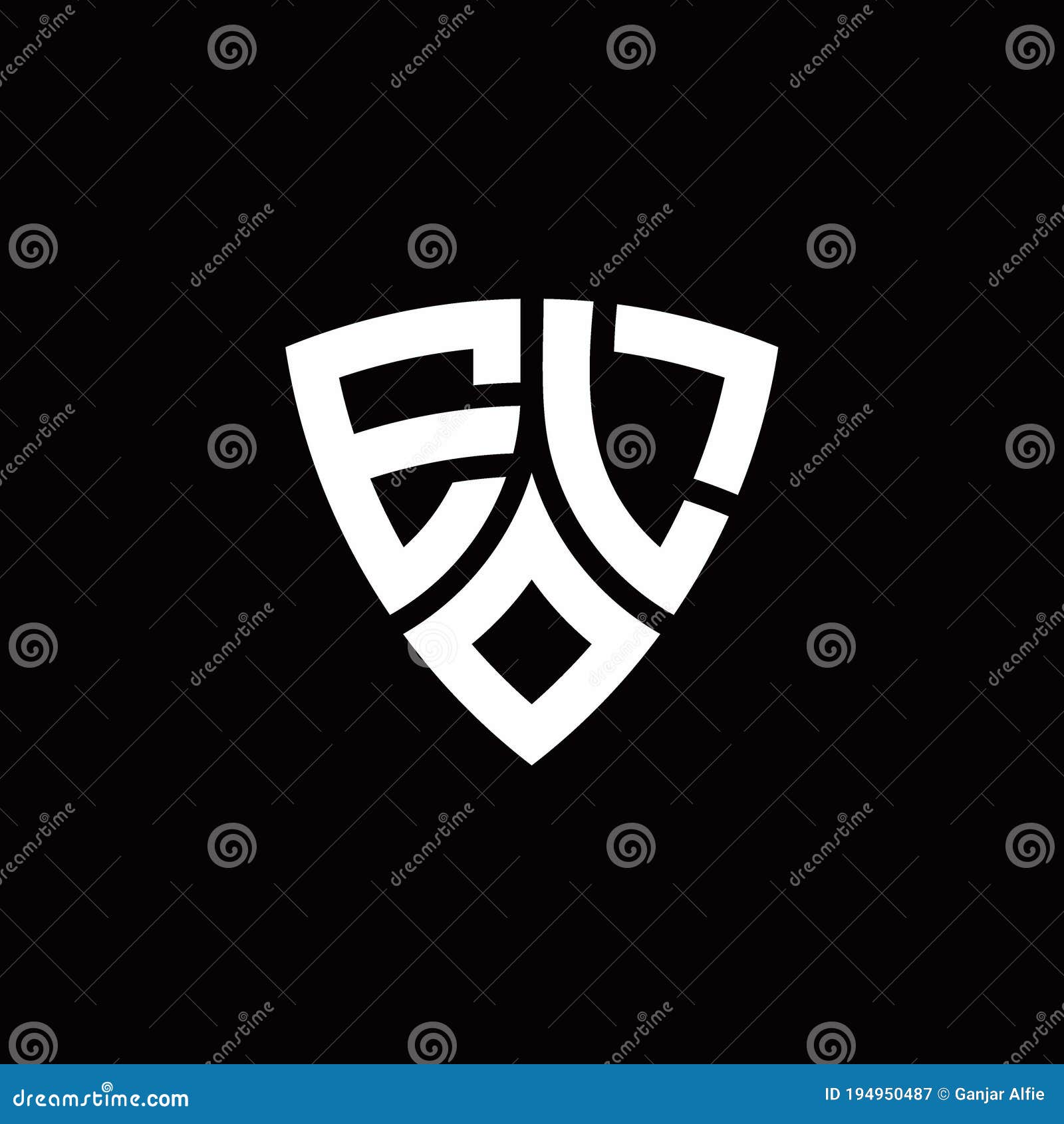 EL Monogram Logo with Modern Shield Style Design Template Stock Vector ...