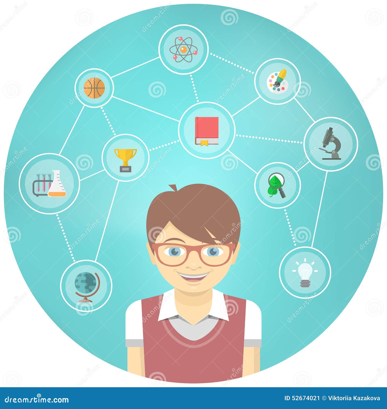 El Muchacho Del Genio Interesa Infographics Conceptual Ilustración del ...