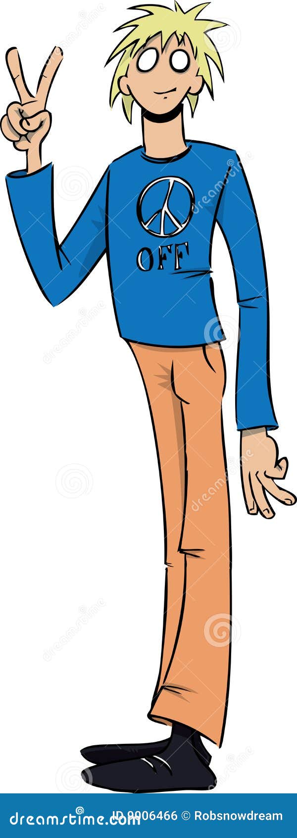 El Muchacho Muestra El Símbolo De Paz Ilustración del Vector ...