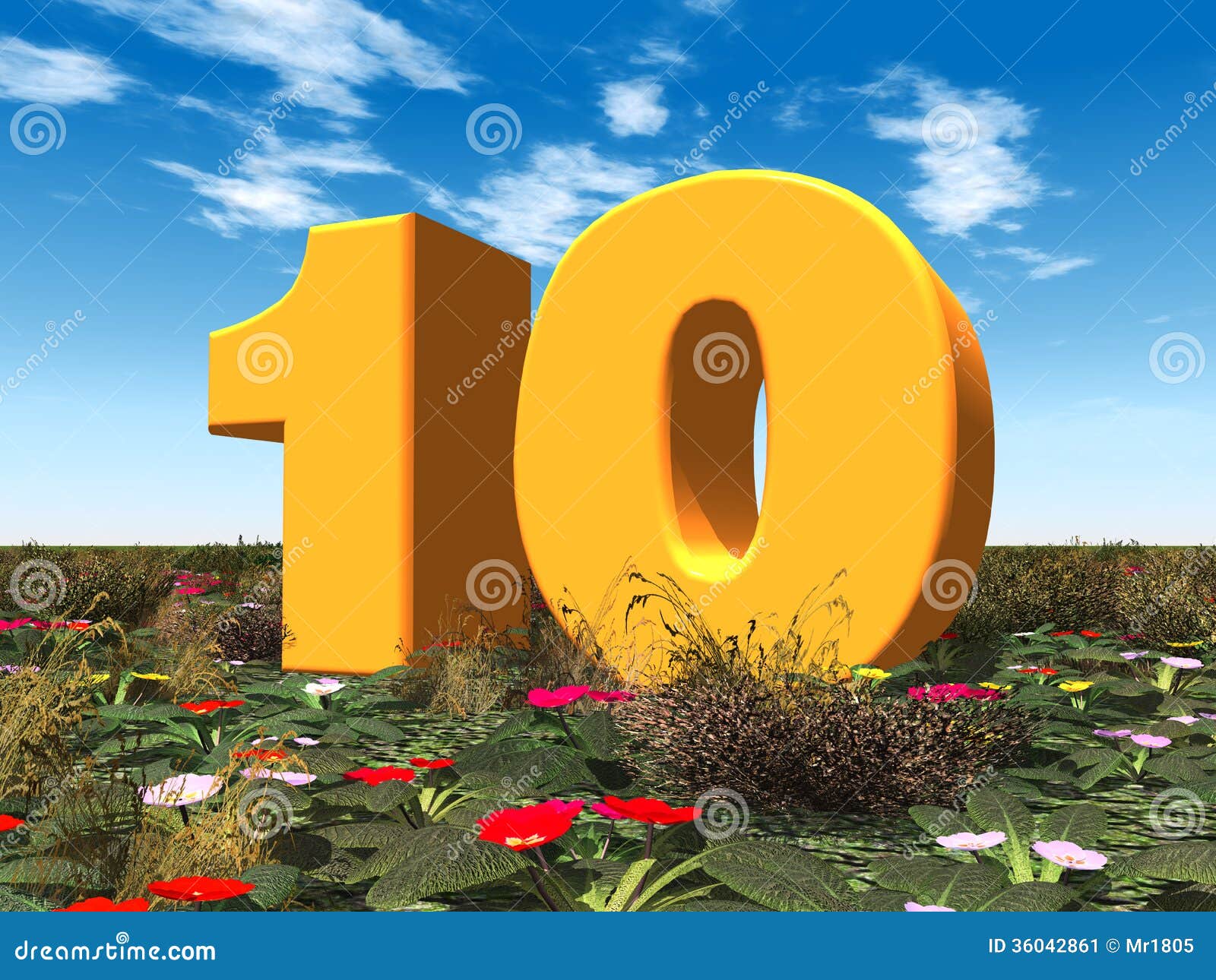 El número 10 stock de ilustración. Ilustración de amarillo - 36042861