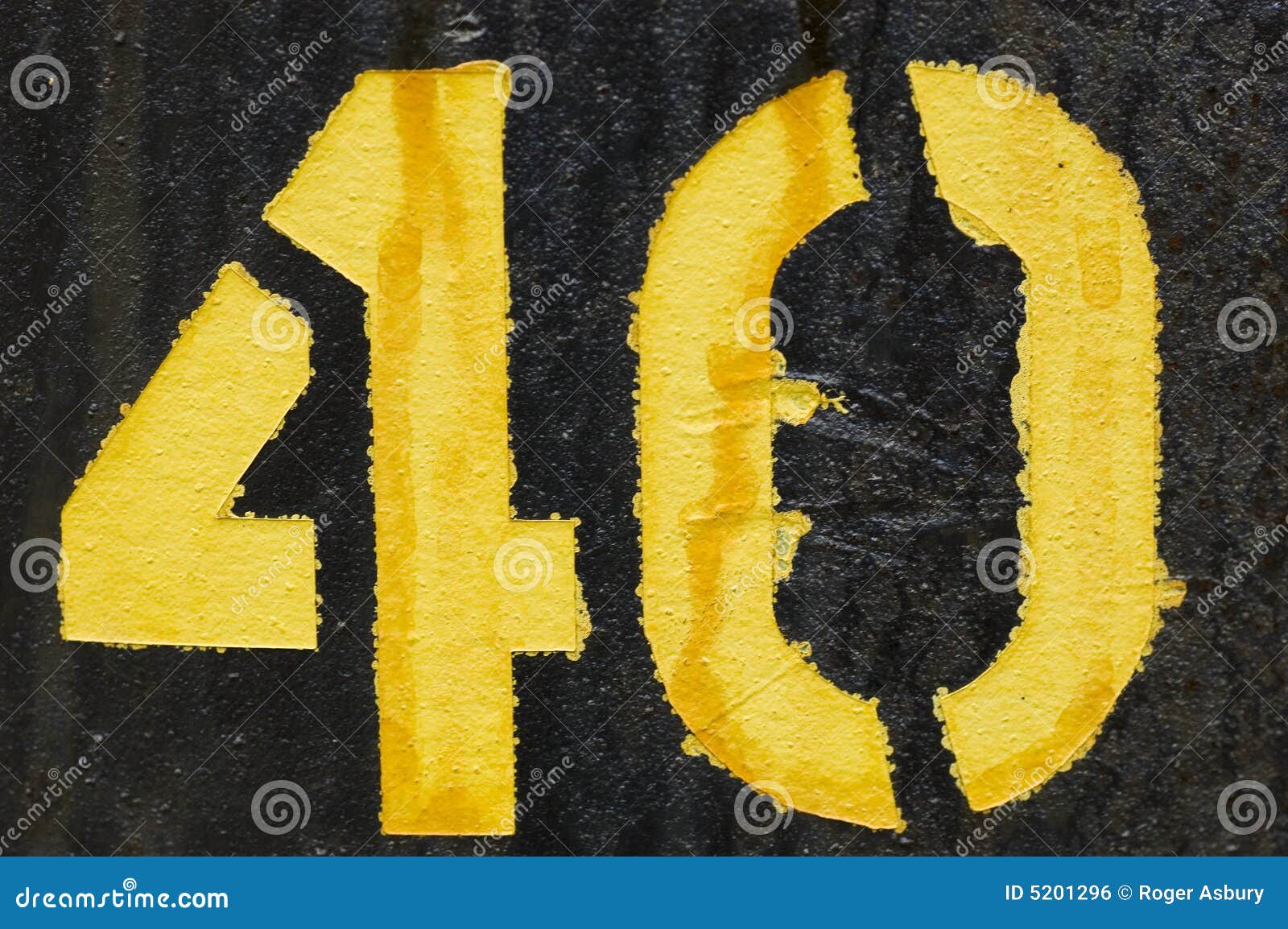 El número 40 foto de archivo. Imagen de negro, desigual - 5201296