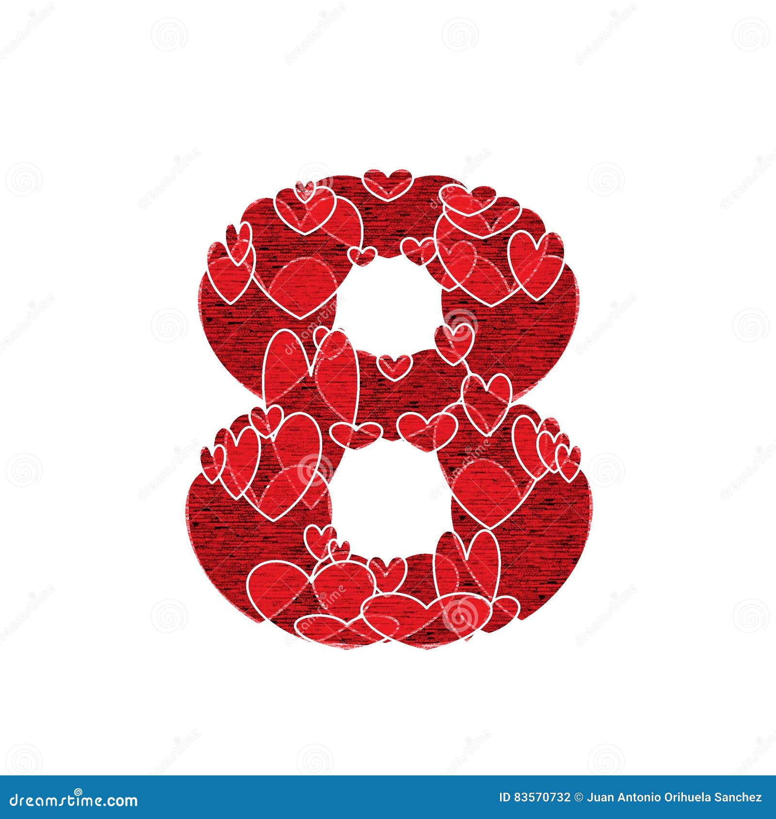 El Número 8 Hizo De Corazones Stock de ilustración - Ilustración de ...