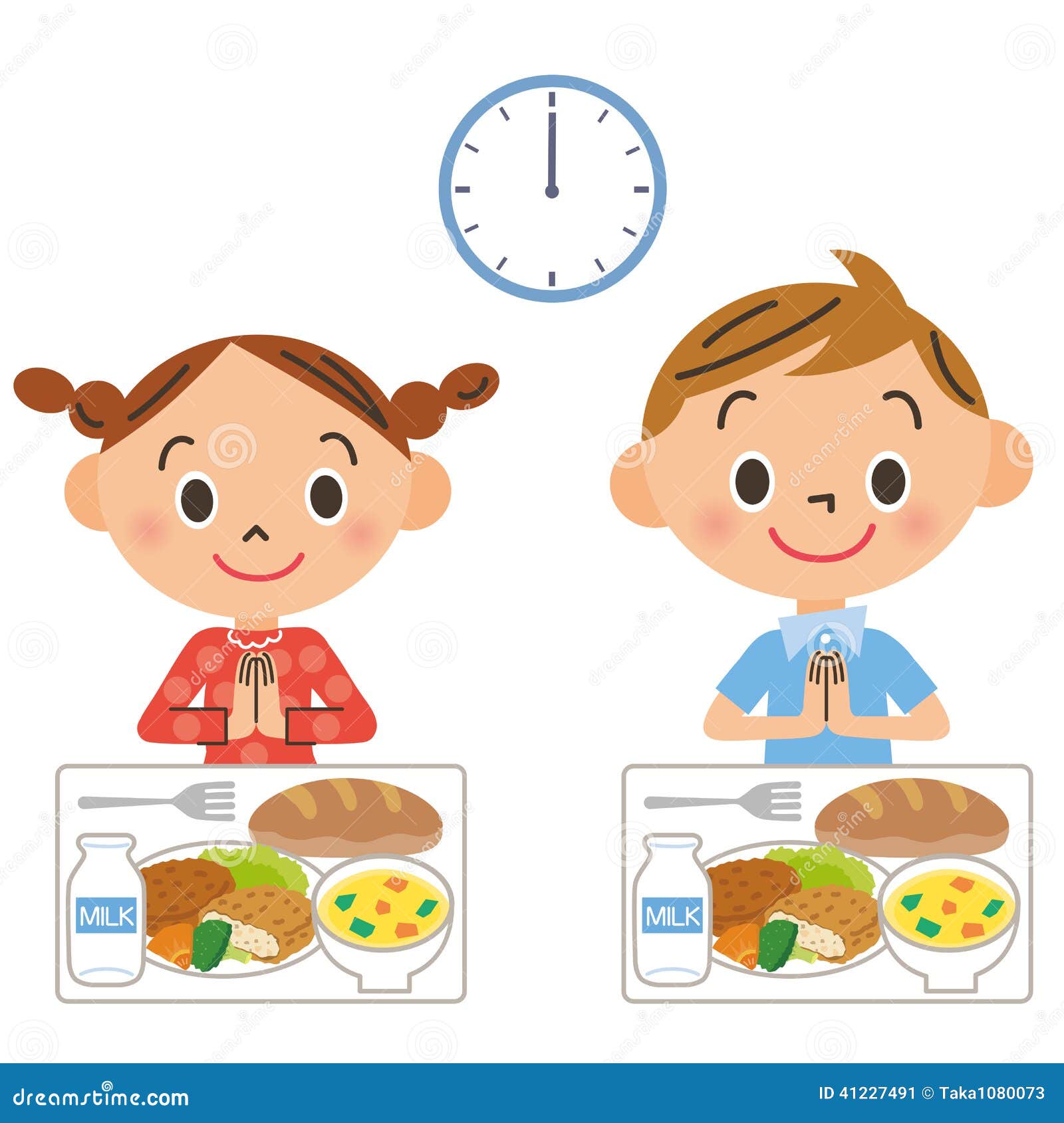 El Niño Que Come El Almuerzo Ilustración del Vector - Ilustración de ...