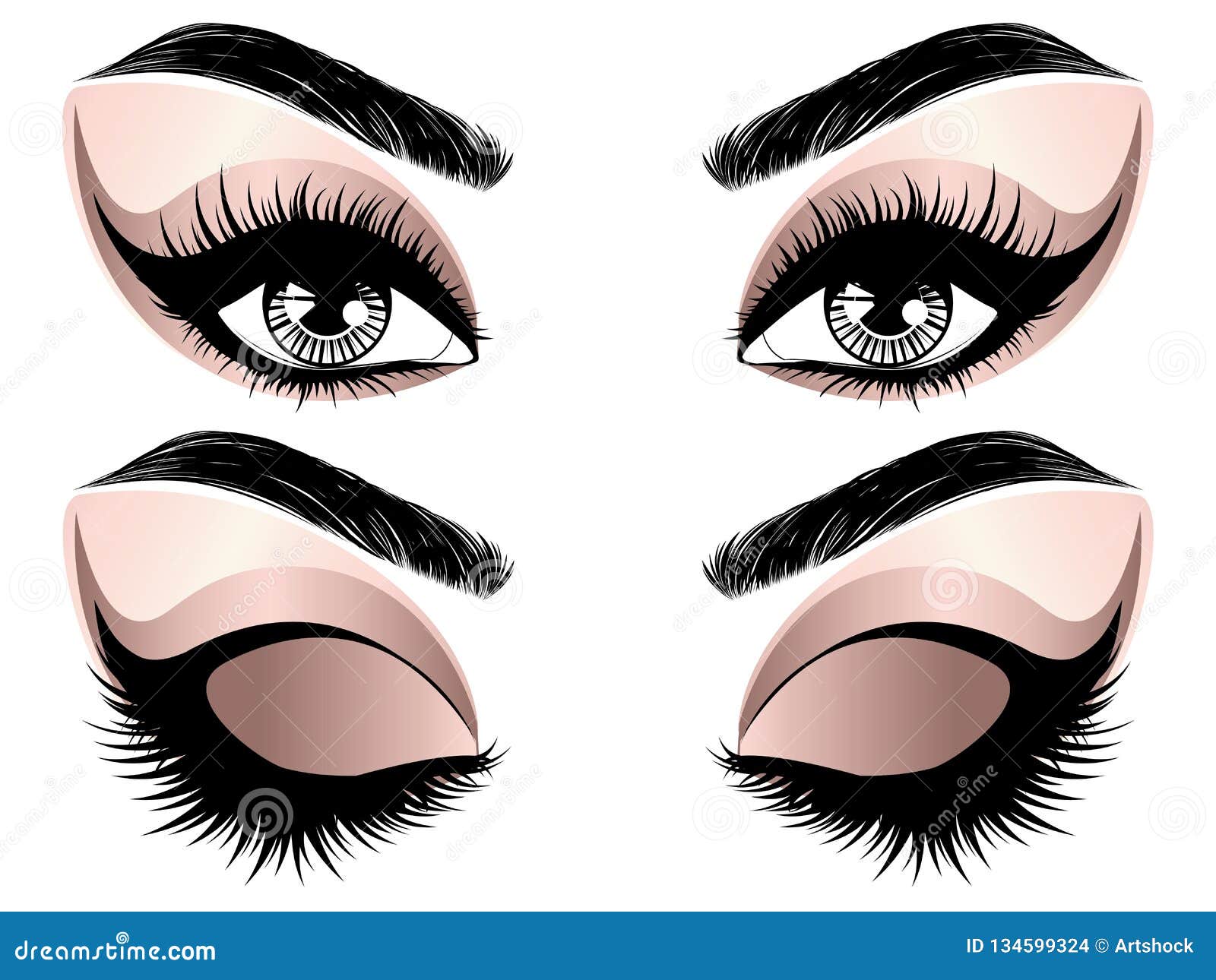 El Ojo Del Oro De Rose Compone Ilustración del Vector - Ilustración de ...