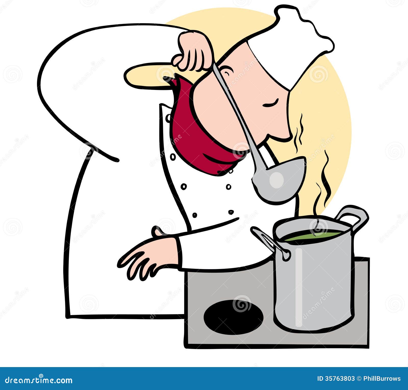 El oler del cocinero ilustración del vector. Ilustración de cazuela ...