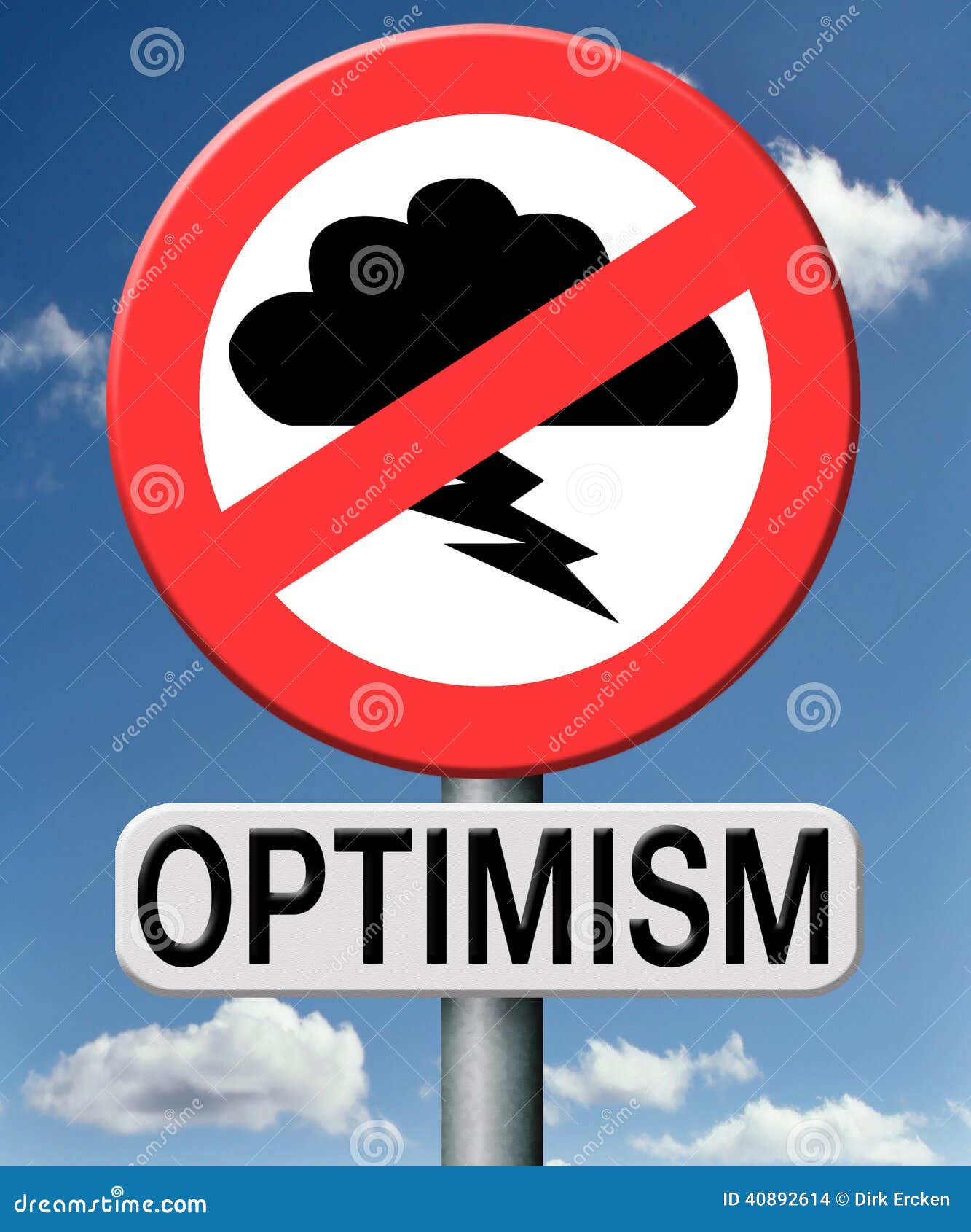 El Optimismo Piensa Positivo Y Optimista Stock de ilustración ...