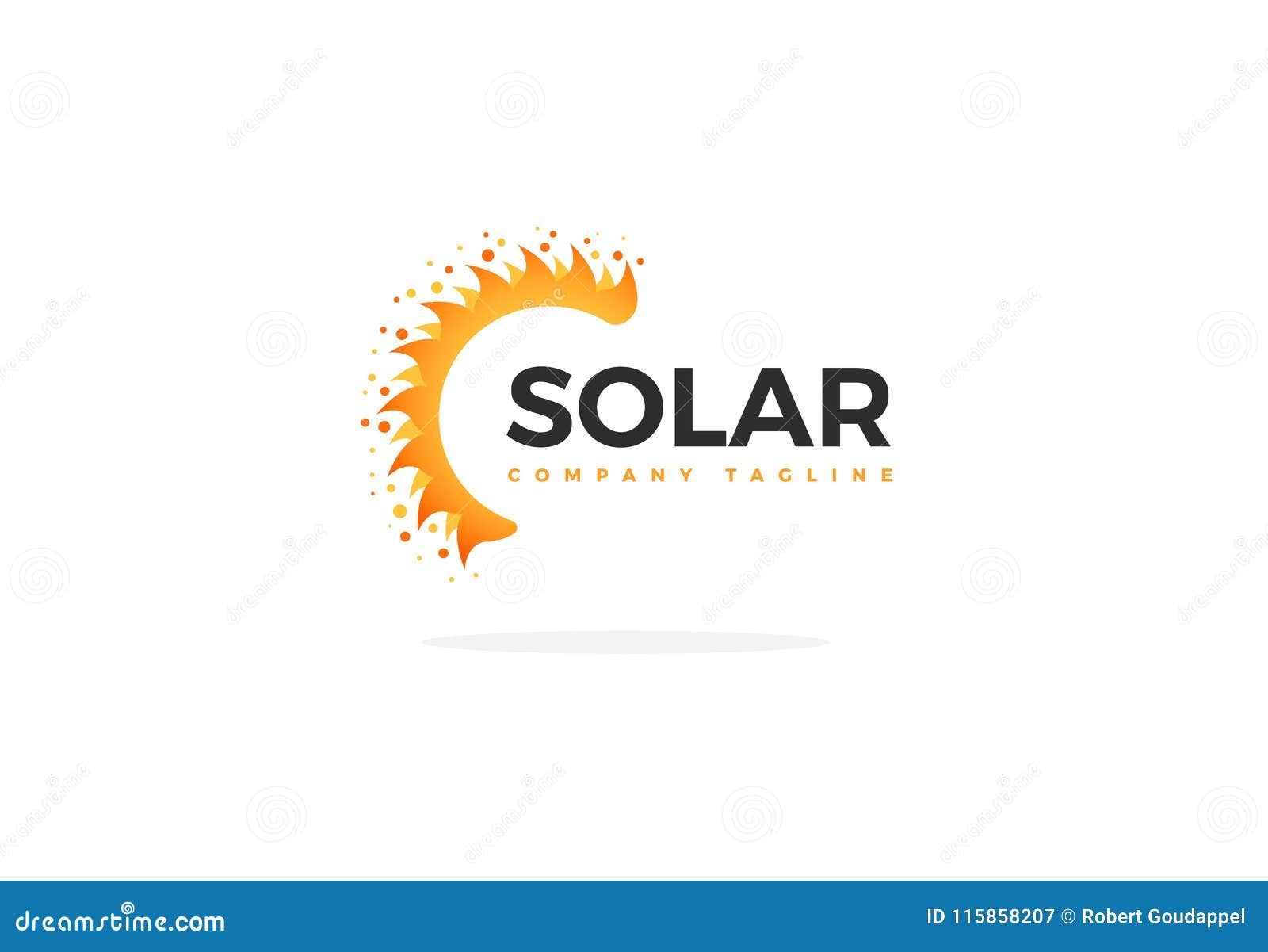 El Panel Solar Logo Vector in Shape of Al Medio Sun Ilustración del ...