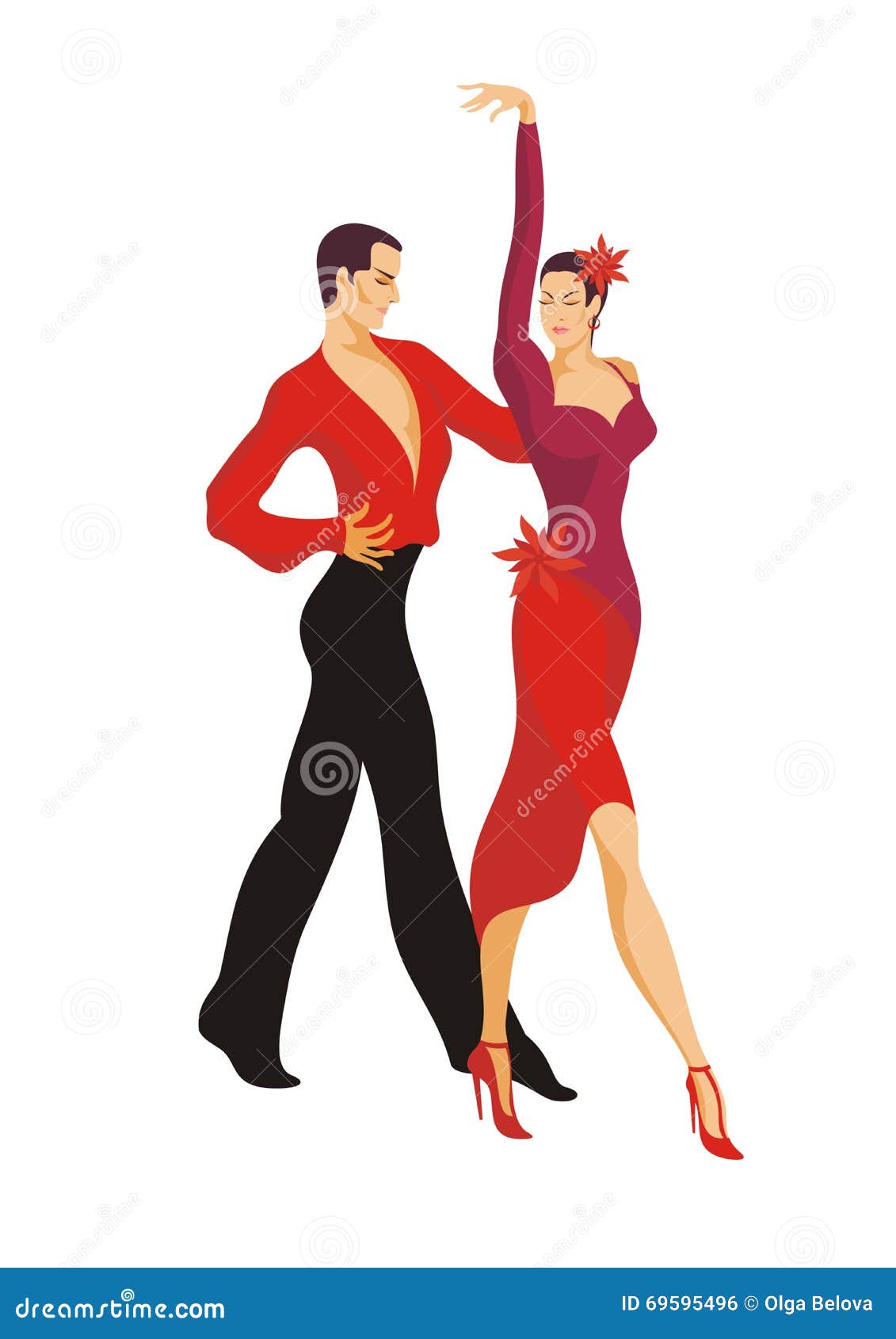 El par baila el paso doble ilustración del vector. Ilustración de rumba ...