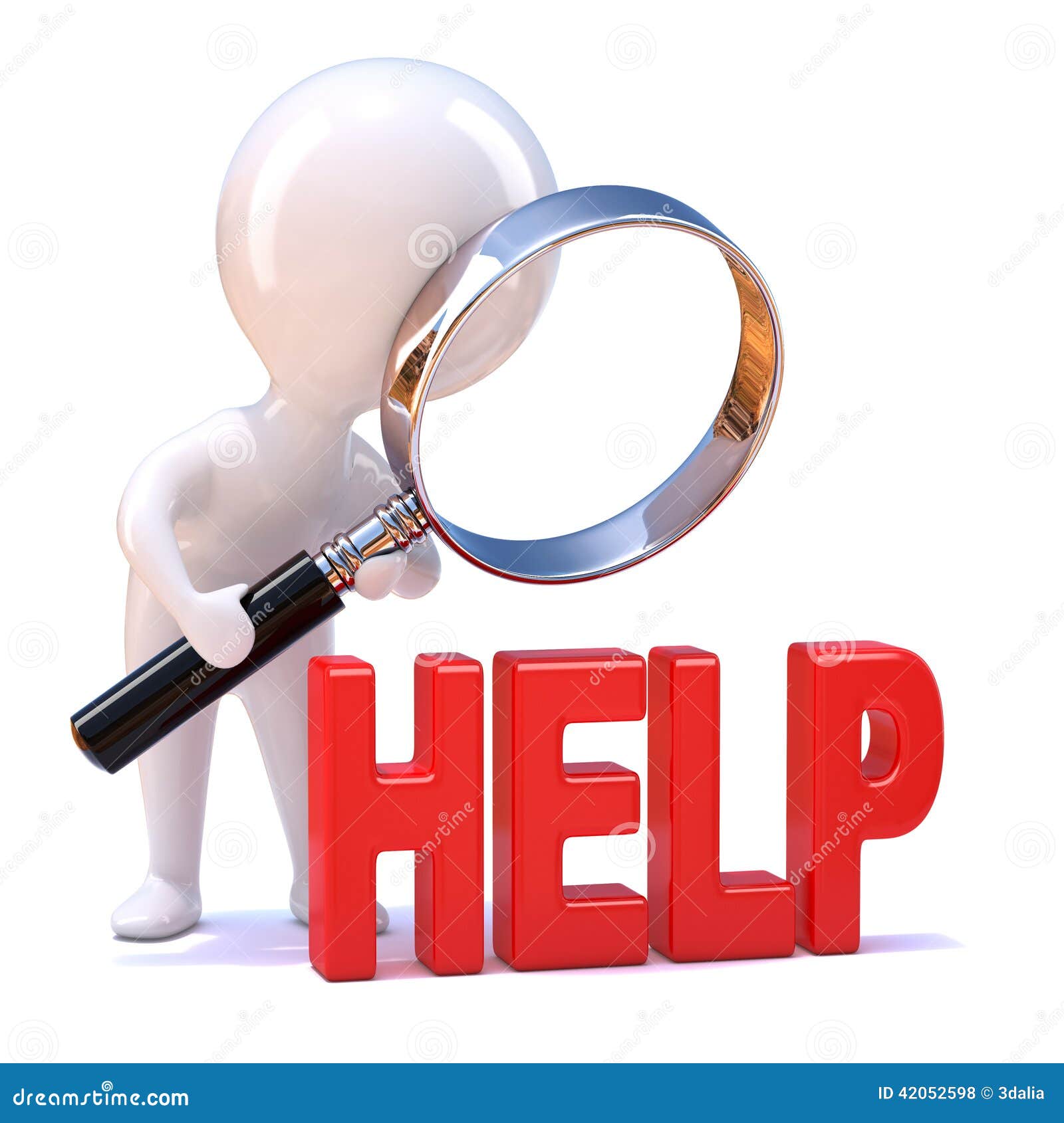 El Pequeño Hombre 3d Busca Ayuda Stock de ilustración - Ilustración de ...