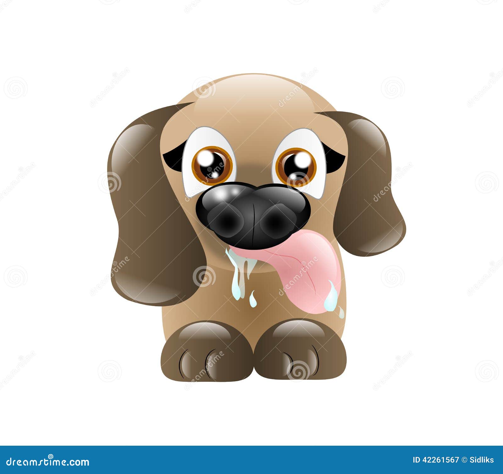 El perro de Brown saliva stock de ilustración. Ilustración de baboso ...