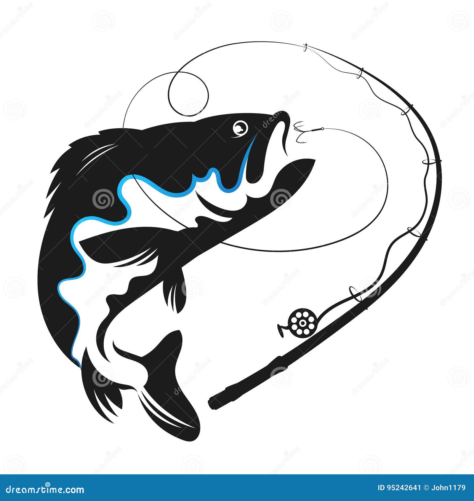 El Pescado Traga Vector Del Cebo Stock de ilustración - Ilustración de ...